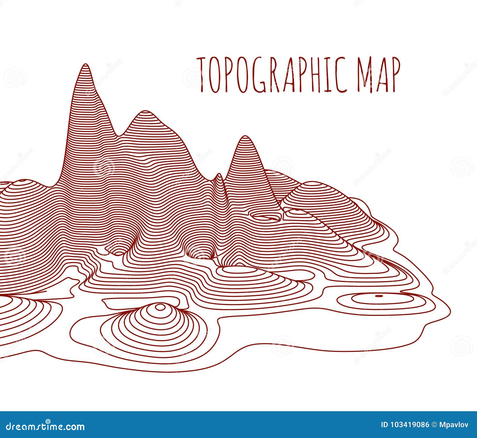 Topographical Map of the Locality, Vector Illustration Stock Vector ...