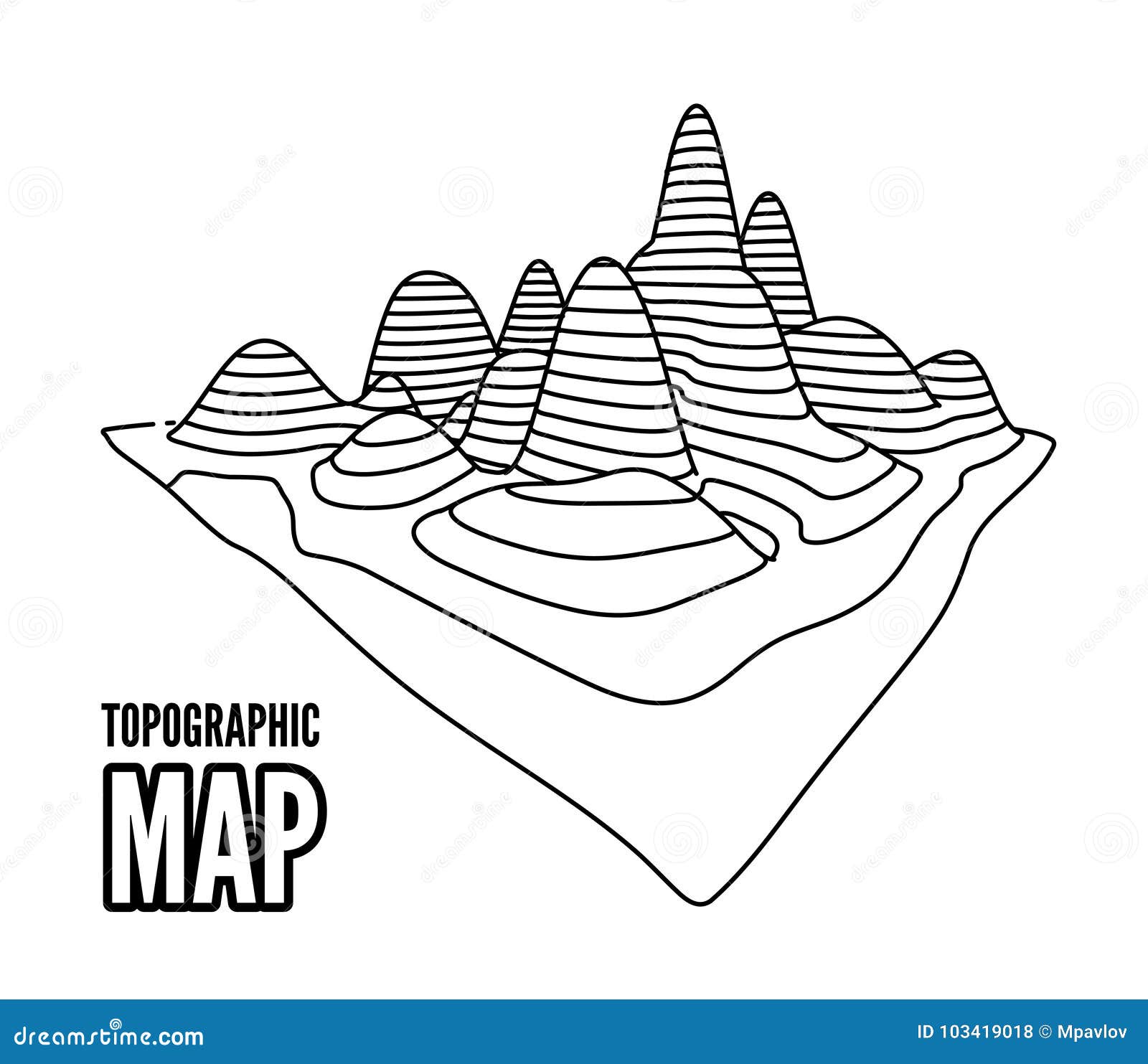 Topographical Map of the Locality, Vector Illustration Stock Vector ...
