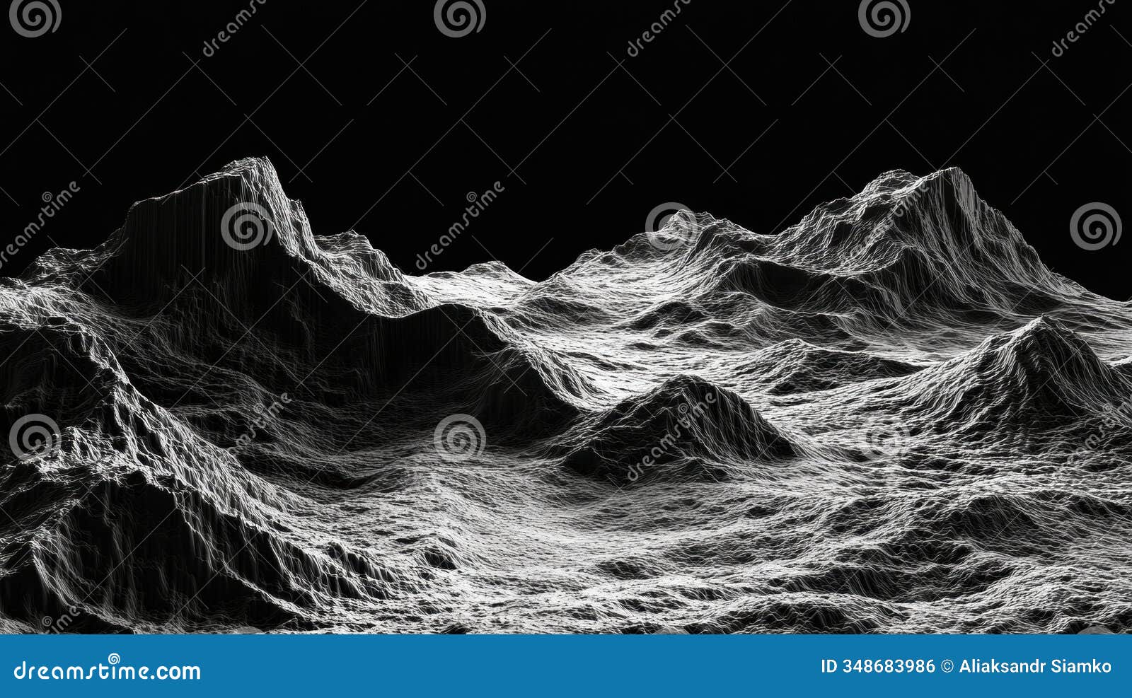 Topographical View of Planetary Surfaces and Landforms Imagery Stock ...