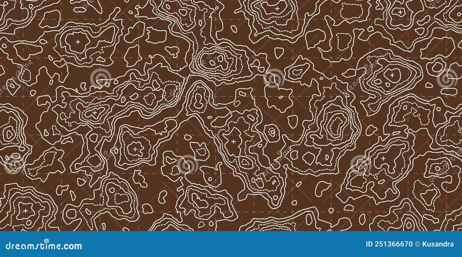 Topography Brown Map Seamless Pattern with Grid and Mountains Stock ...