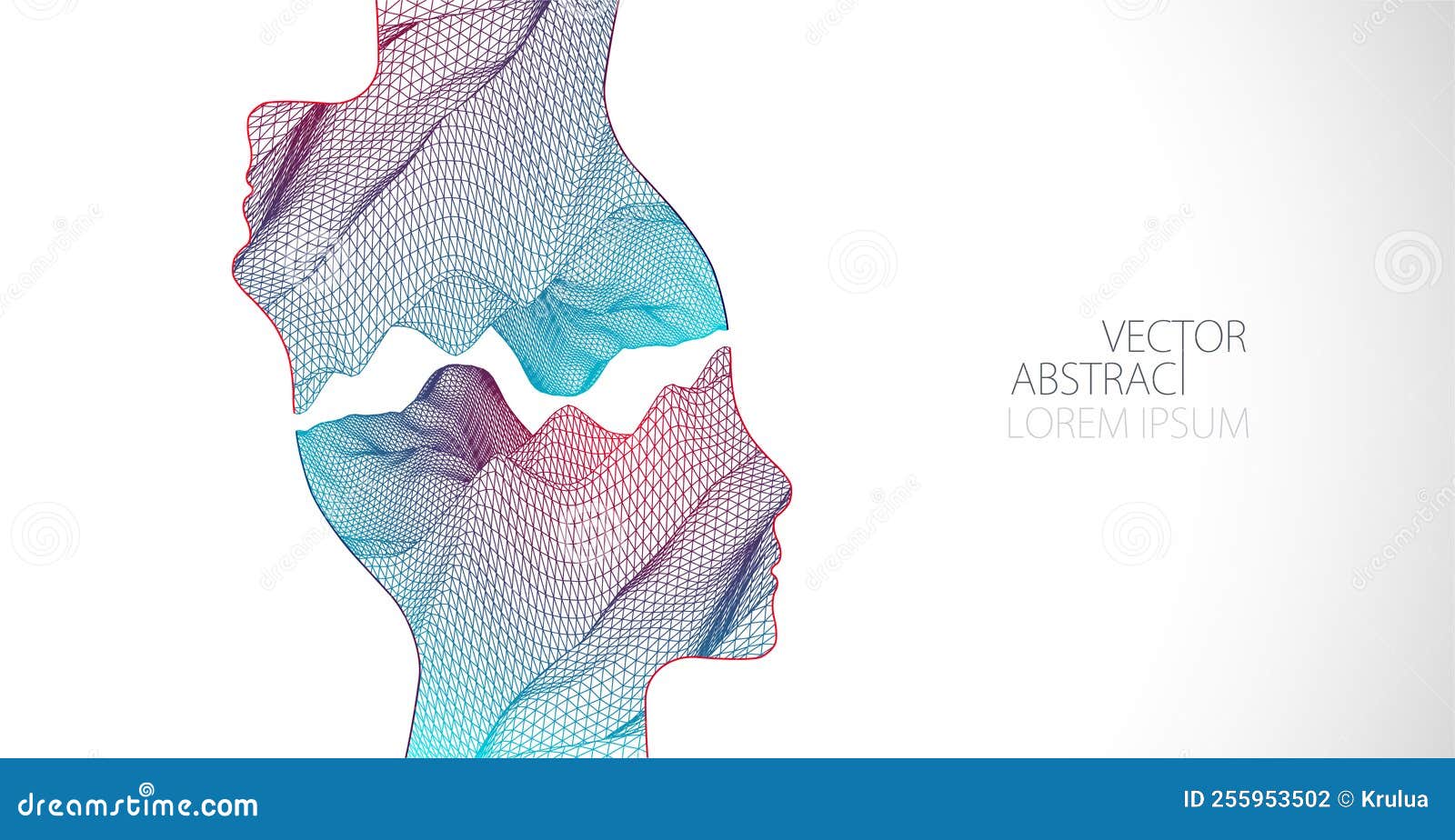 Topography in the Contour. the Human Head is Made in the Style of a ...