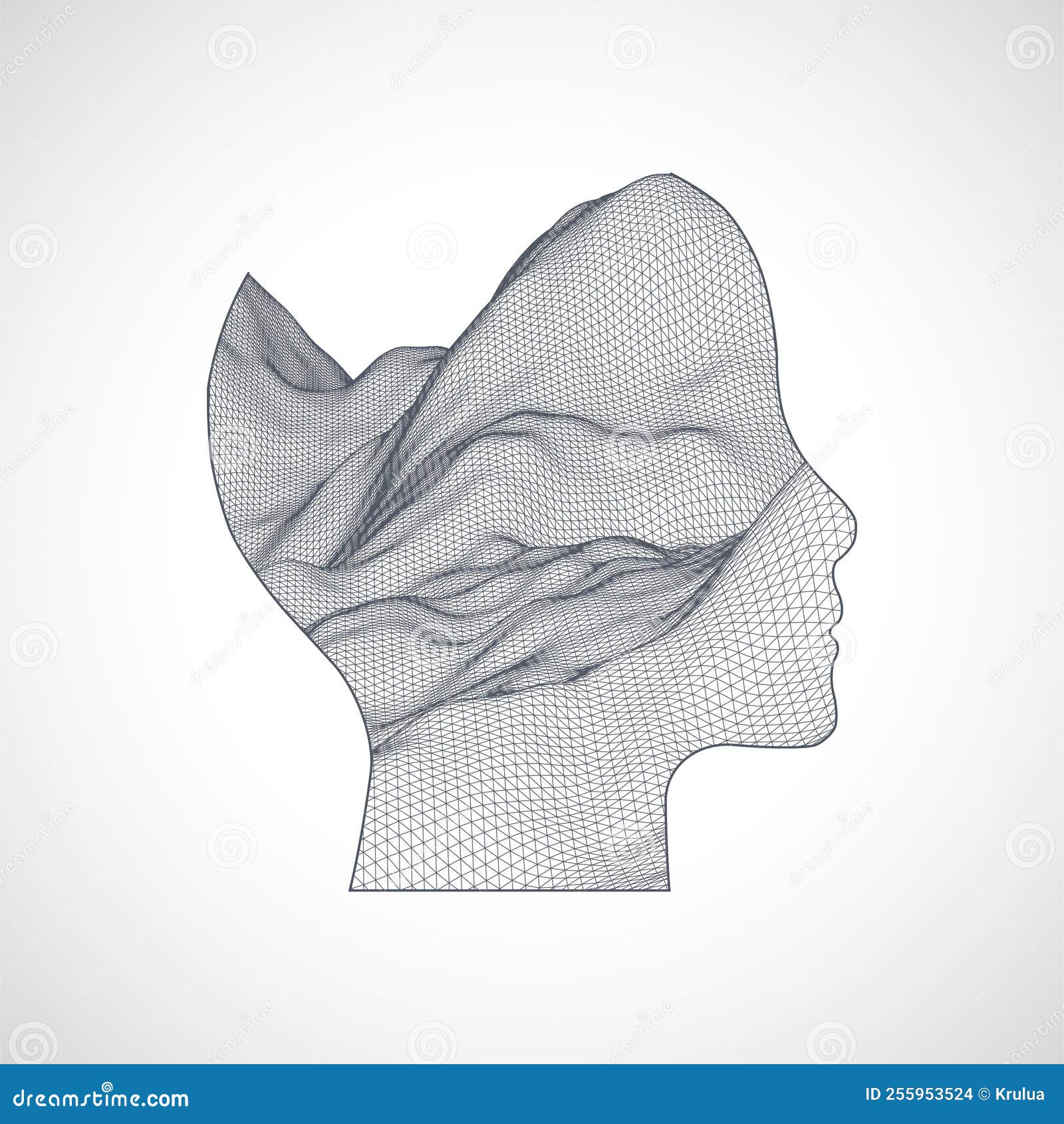Topography in the Contour. the Human Head is Made in the Style of a ...
