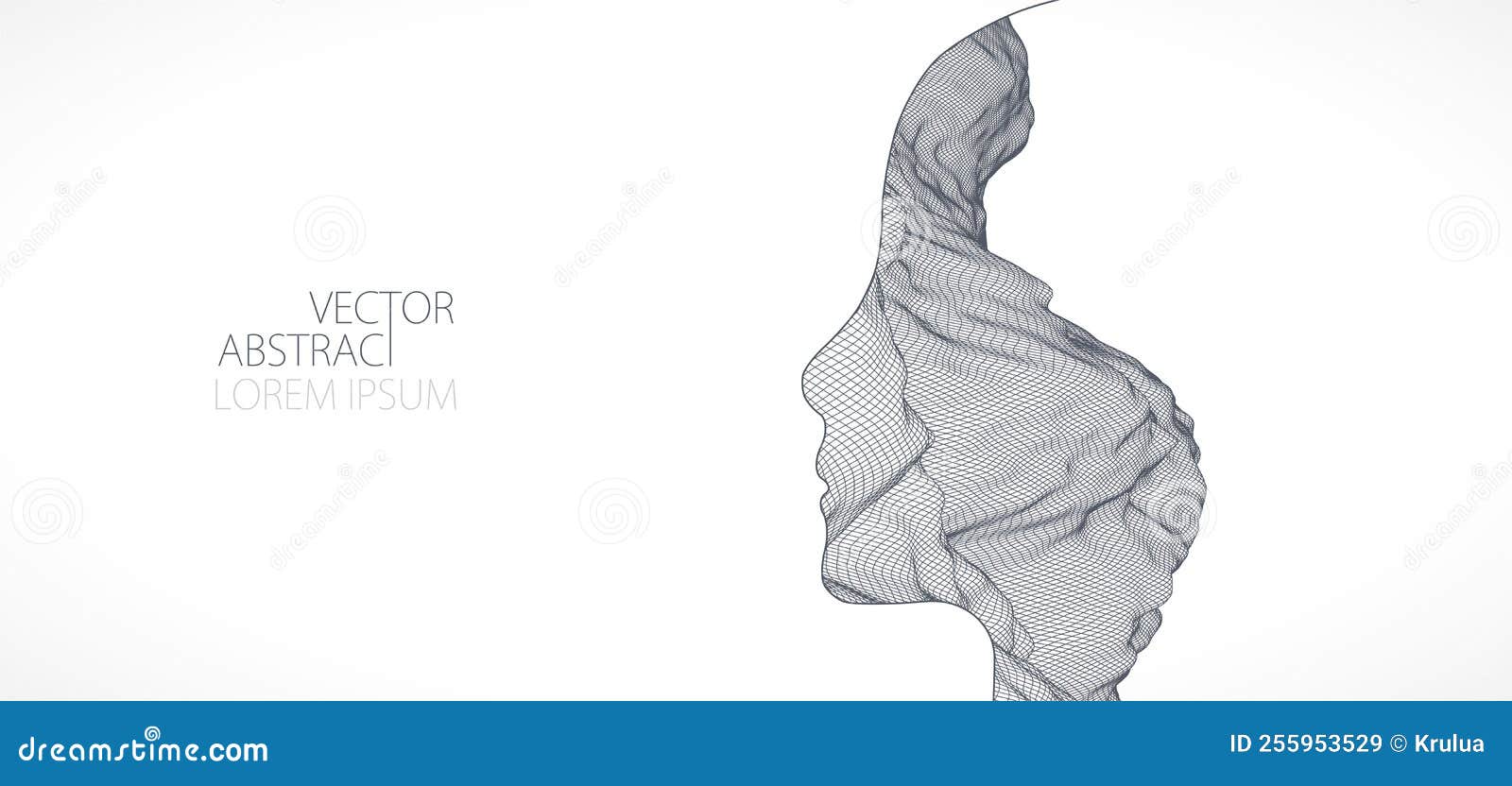 Topography in the Contour. the Human Head is Made in the Style of a ...