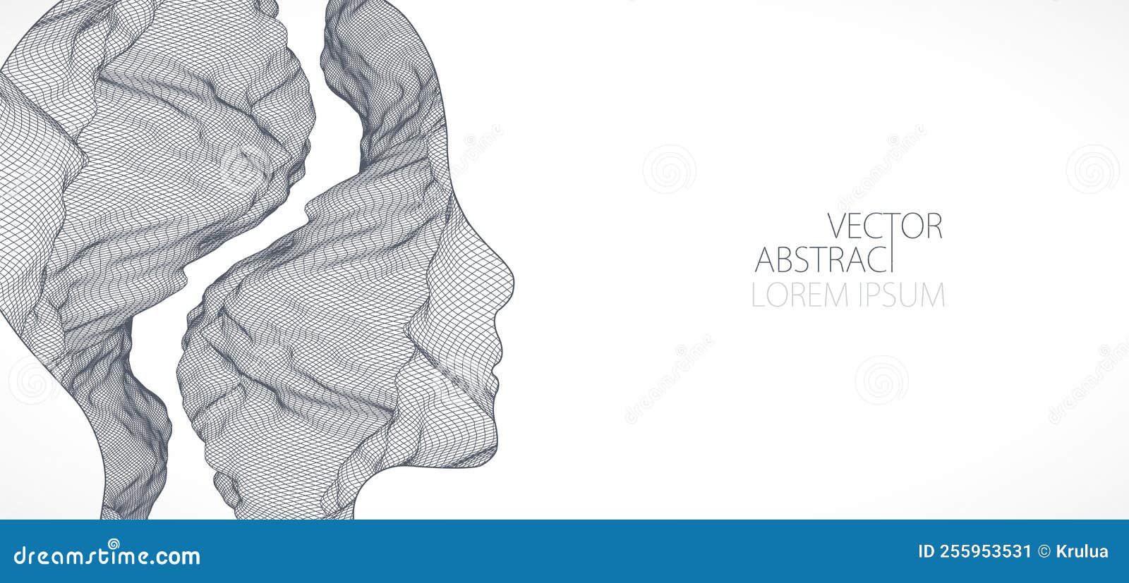 Topography in the Contour. the Human Head is Made in the Style of a ...