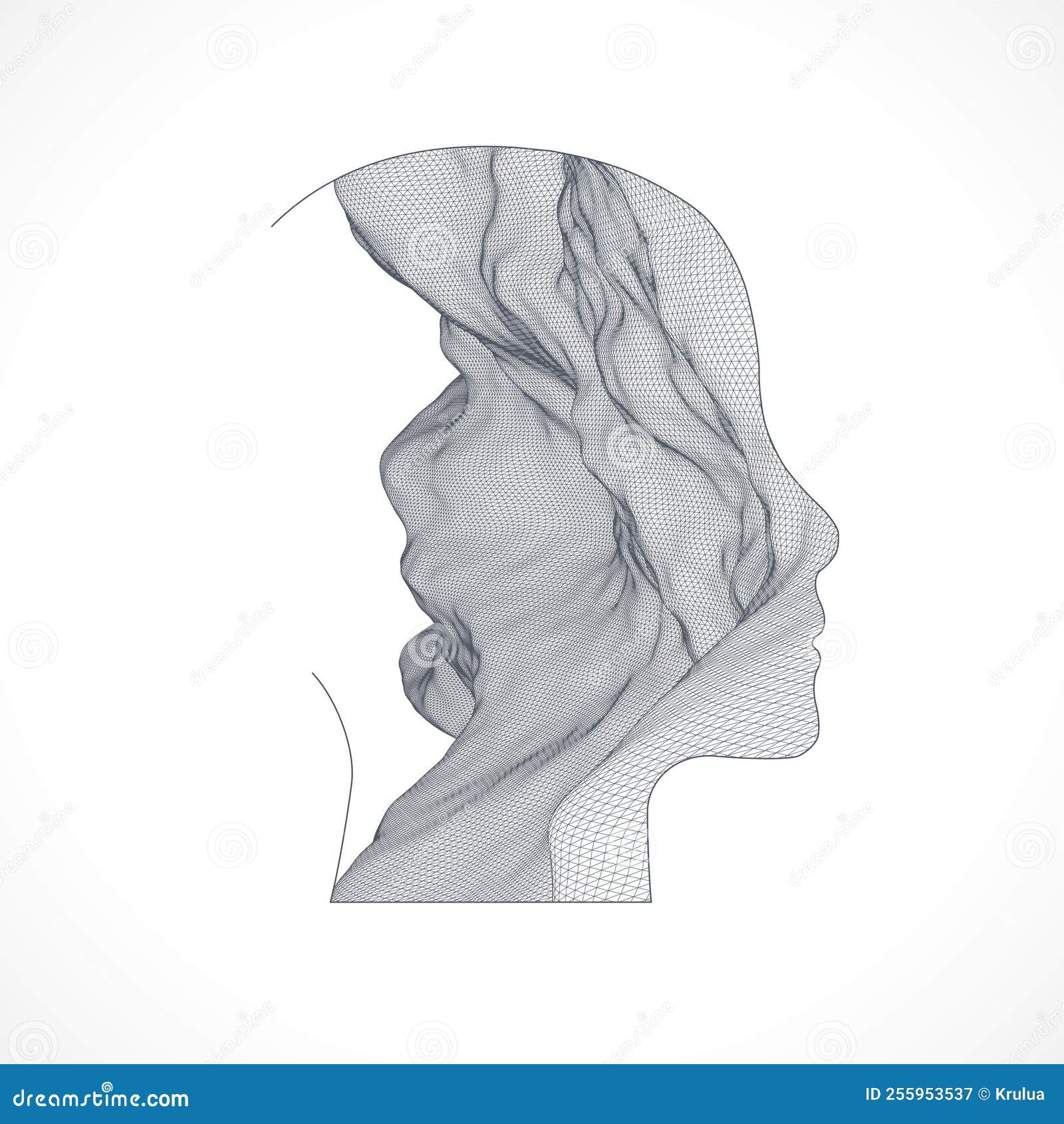 Topography in the Contour. the Human Head is Made in the Style of a ...
