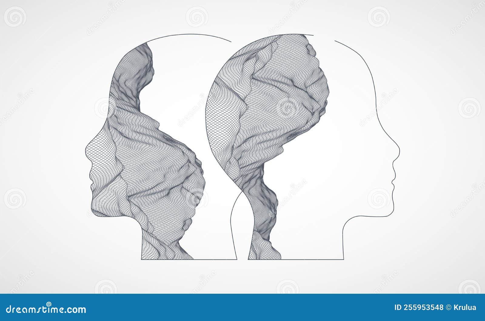 Topography in the Contour. the Human Head is Made in the Style of a ...