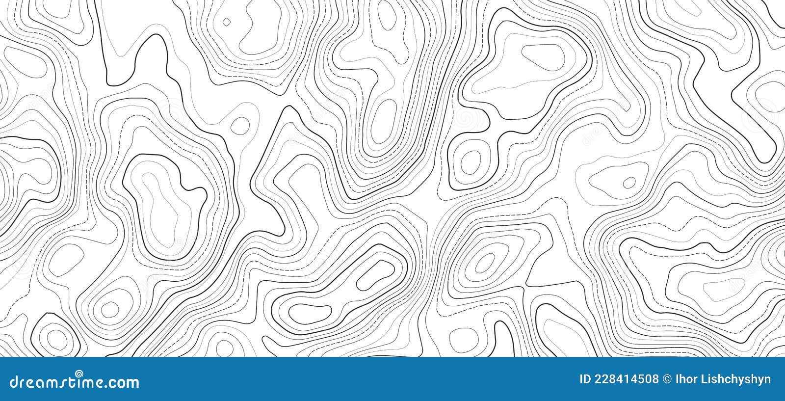 Topography Contour Map with Grid. Vector Relief Map Stock Vector ...