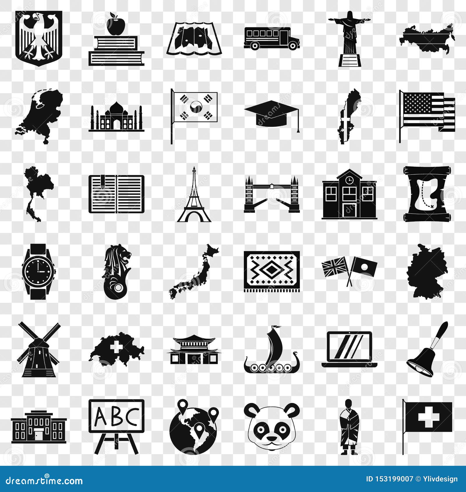 Topography Icons Set, Simple Style Stock Vector - Illustration of ...