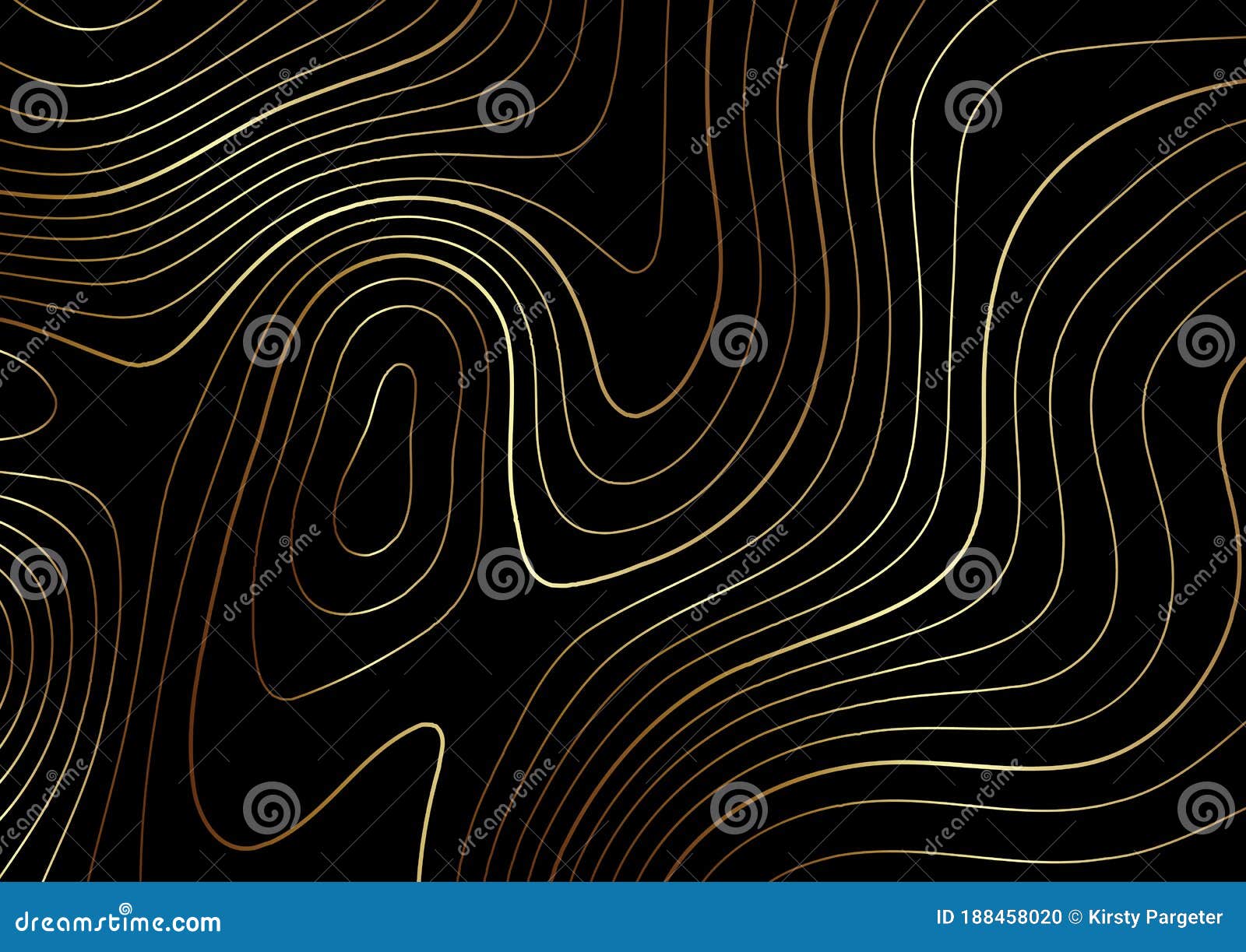 Topography Map Design in Gold and Black Stock Vector - Illustration of ...