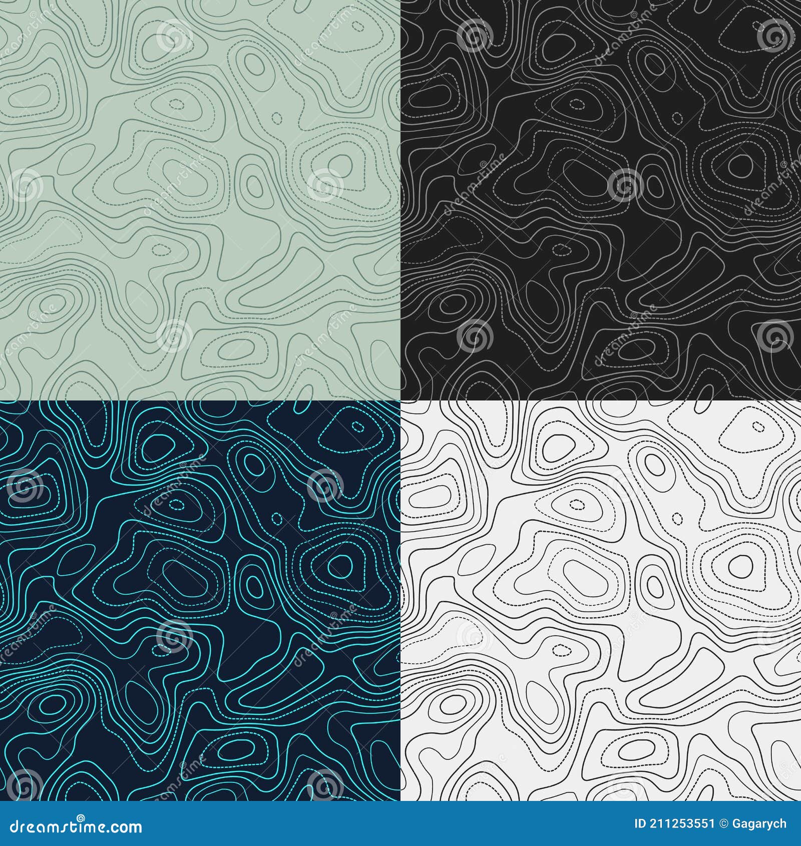 Topography patterns. stock vector. Illustration of pattern - 211253551