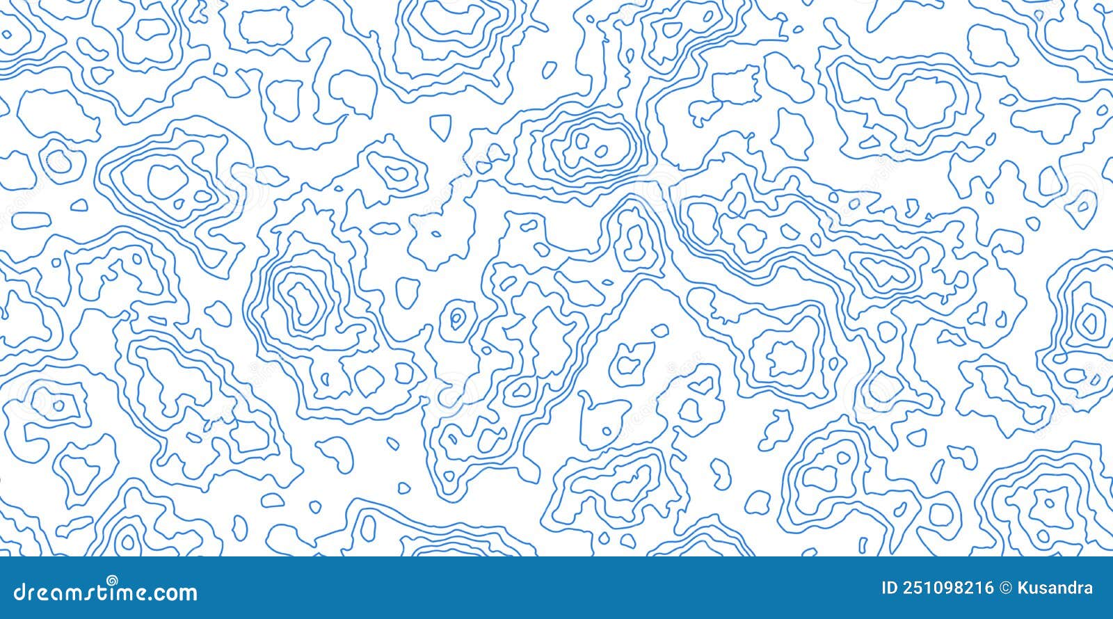 Topography White Map Seamless Pattern with Blue Solid Lines Stock ...