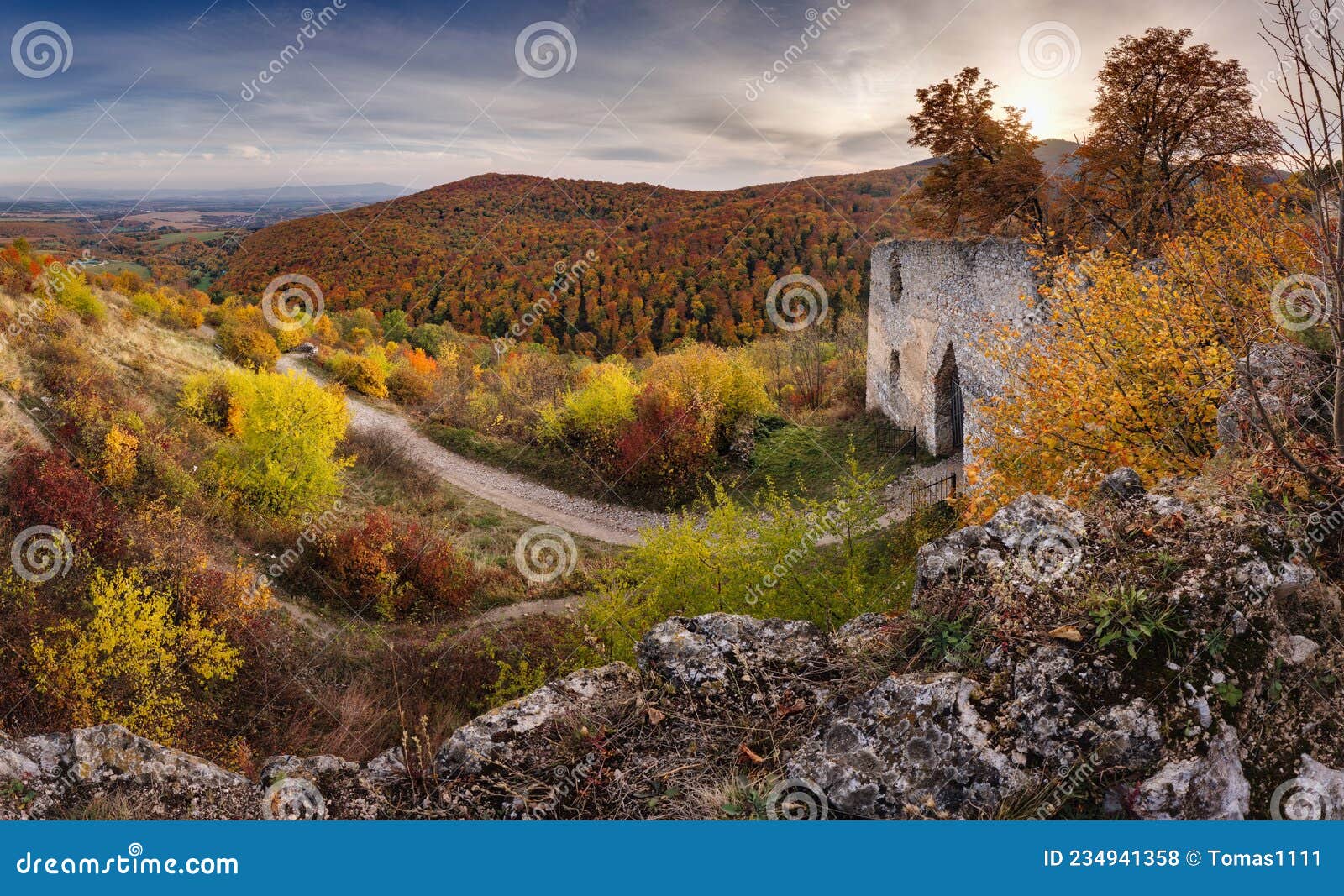 Topolcany Castle in Slovakia, Autumn Time Stock Photo - Image of ...