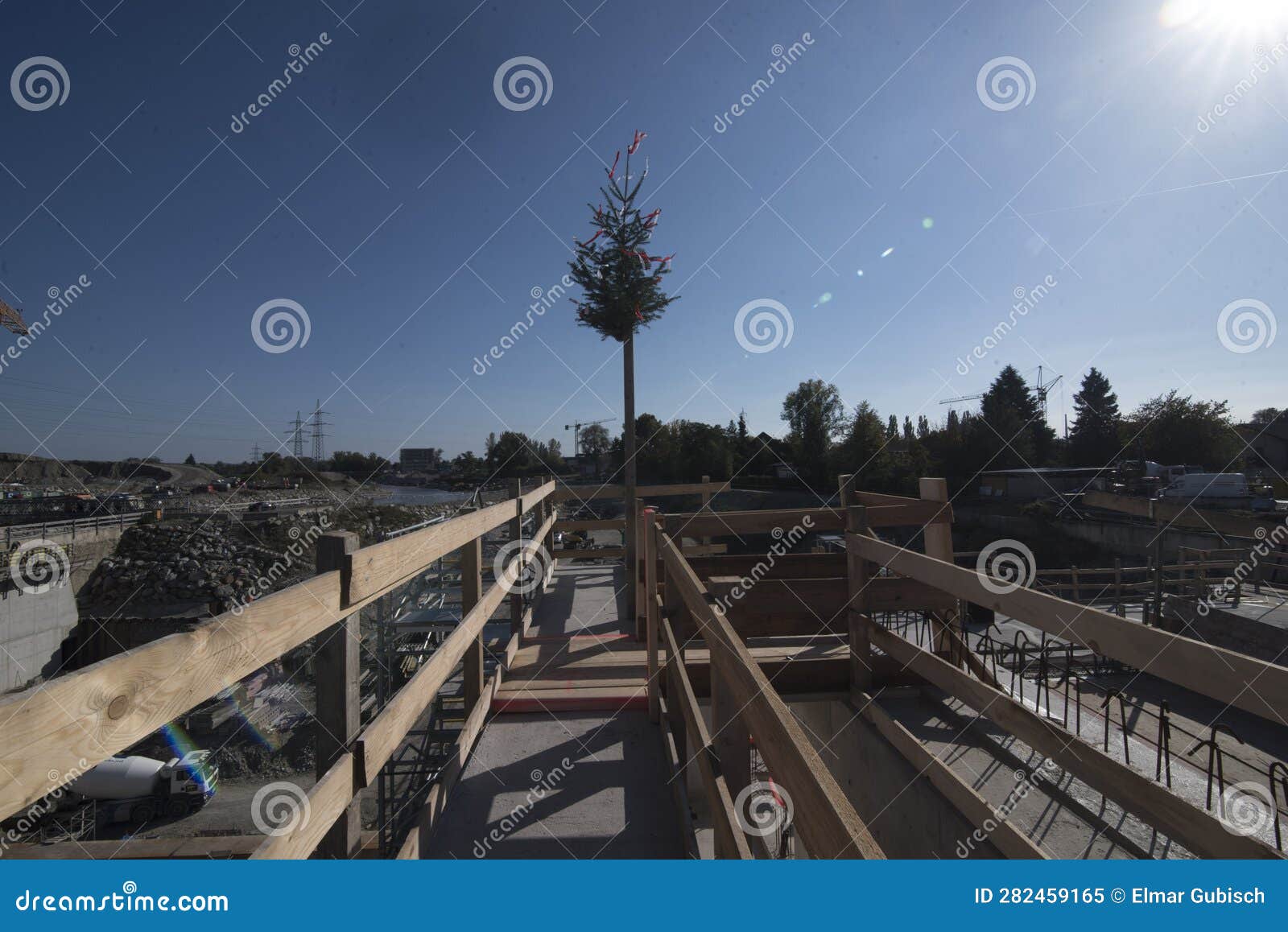Topping Out or Roofing Ceremony Stock Image - Image of technology ...