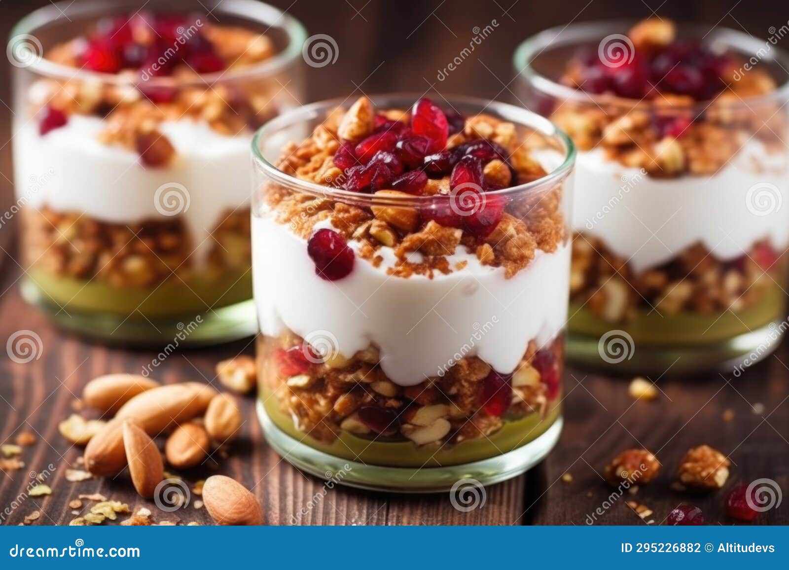Topping Parfait with Crushed Nuts Stock Photo - Image of generated ...