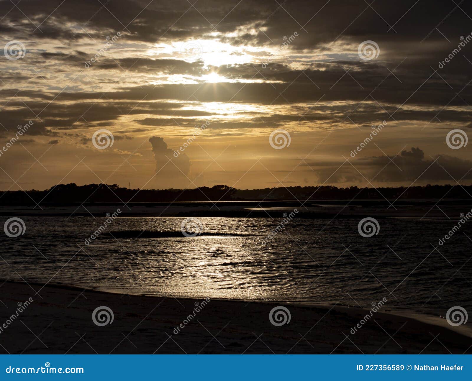 Topsail NC Beach Sunset stock image. Image of sunlight - 227356589