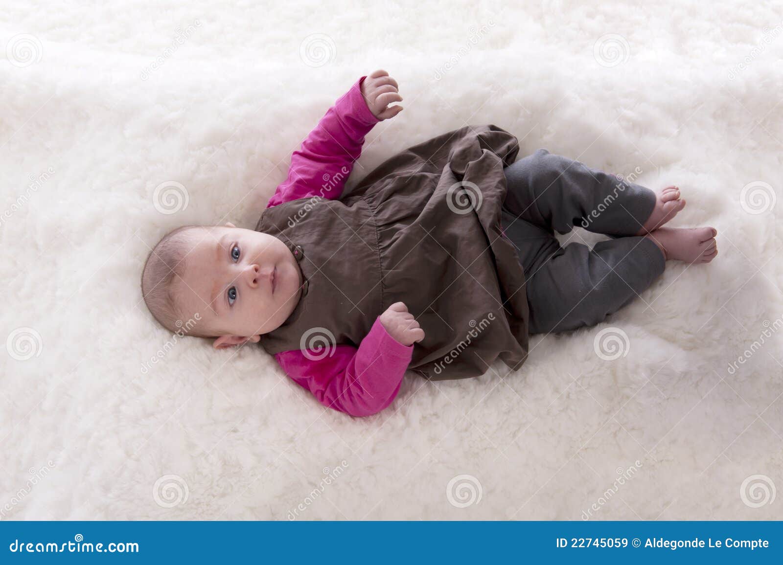 Topview of Baby Lying on a Carpet Stock Image - Image of baby, color ...