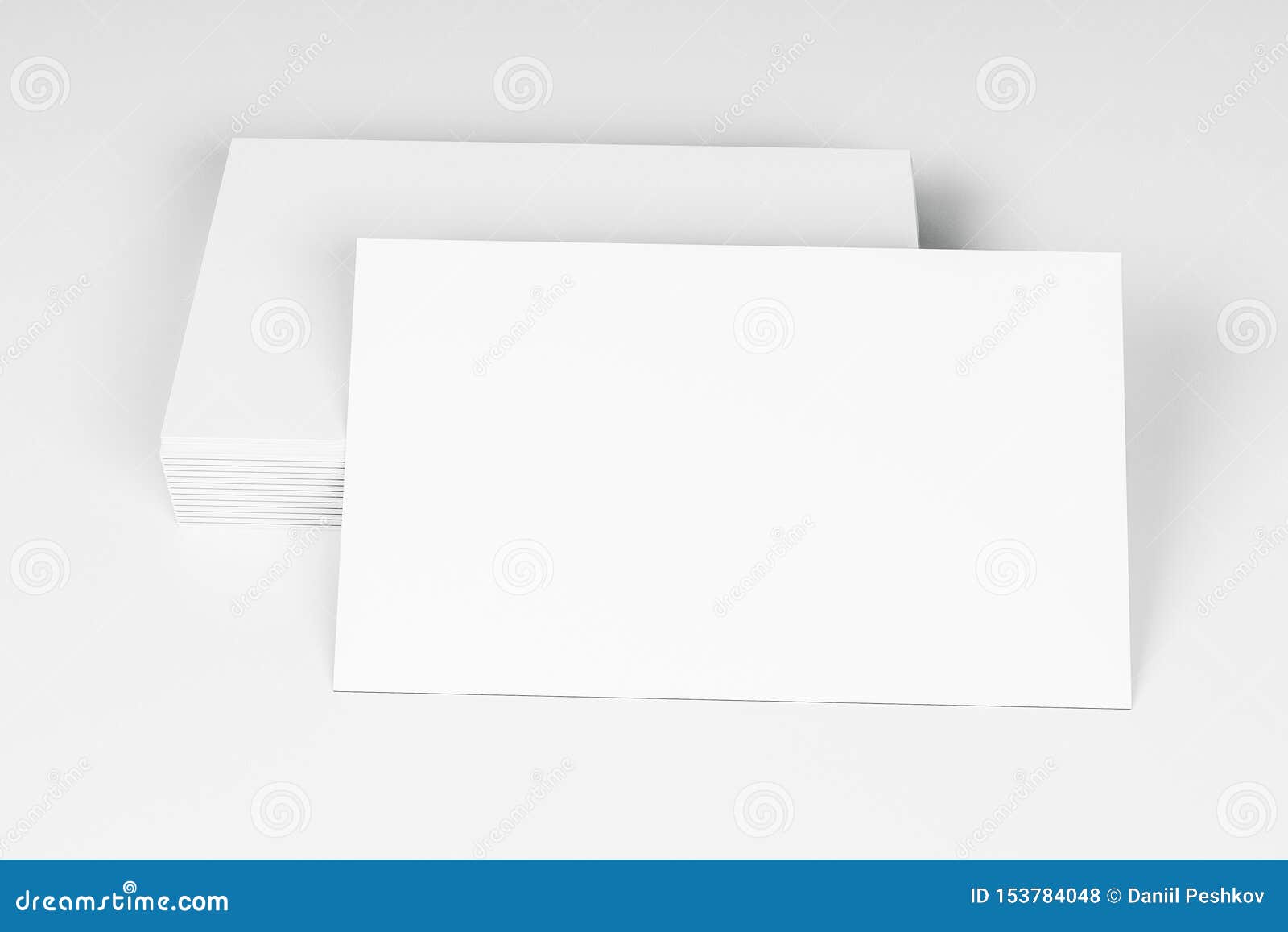 Topview of Blank Card on Desktop Stock Illustration - Illustration of ...