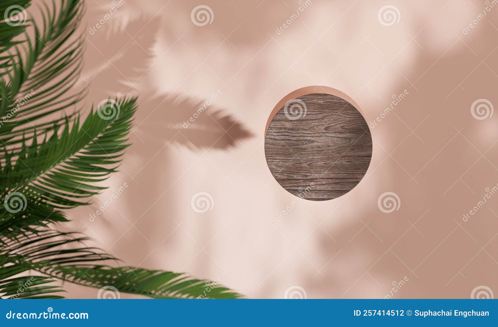 Topview With Colorful Background Snd Tree Stand Or Podium On ...