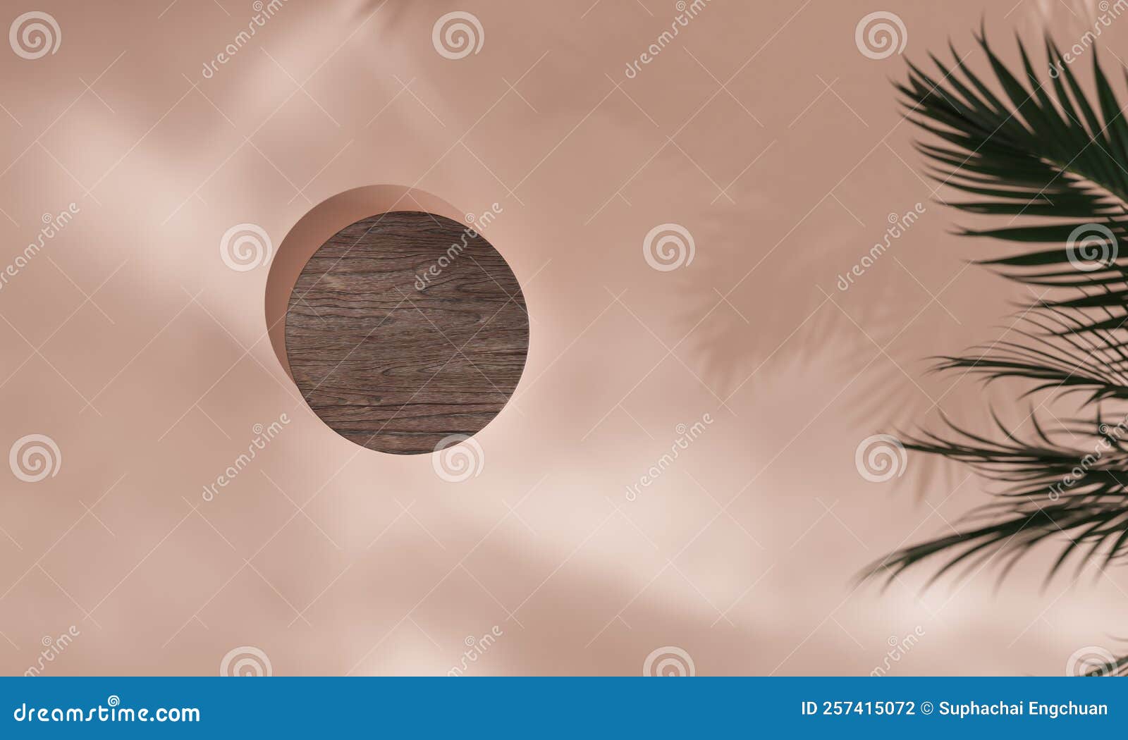 Topview with Colorful Background Snd Tree Stand or Podium on ...