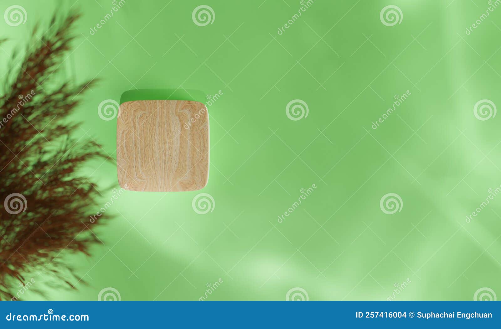 Topview with Colorful Background Snd Tree Stand or Podium on ...