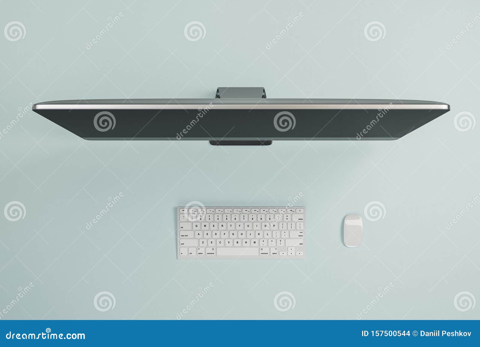 Topview of Empty Computer Monitor Editorial Stock Image - Illustration ...