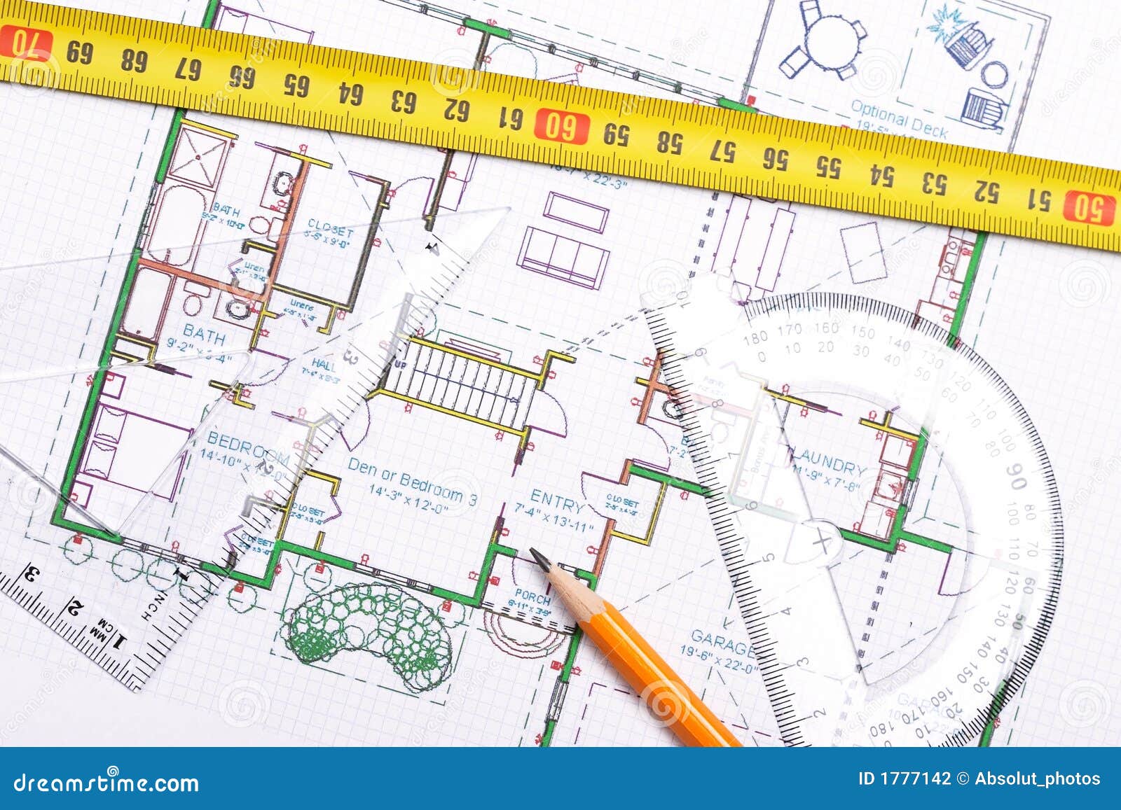 Topview of floor plan stock photo. Image of dimensions - 1777142