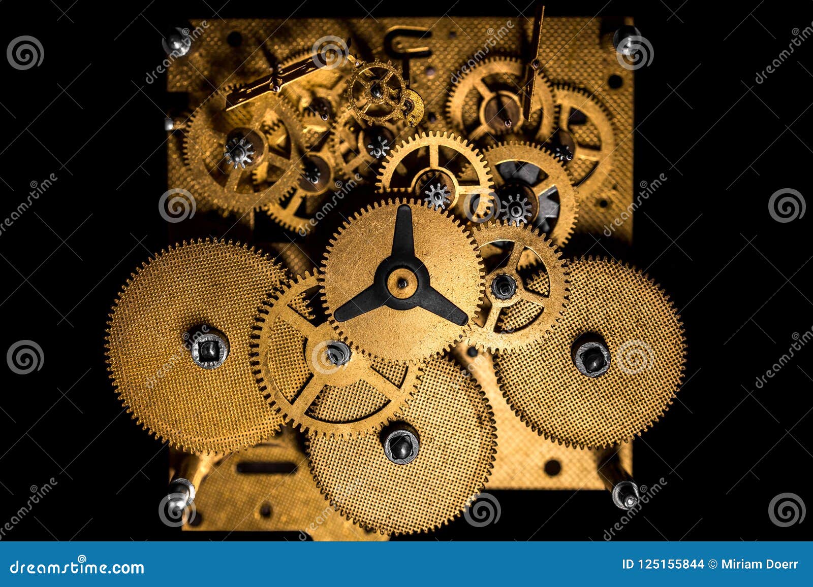 Topview, Inside View of a Mechanical Clockwork or Movement Stock Photo ...