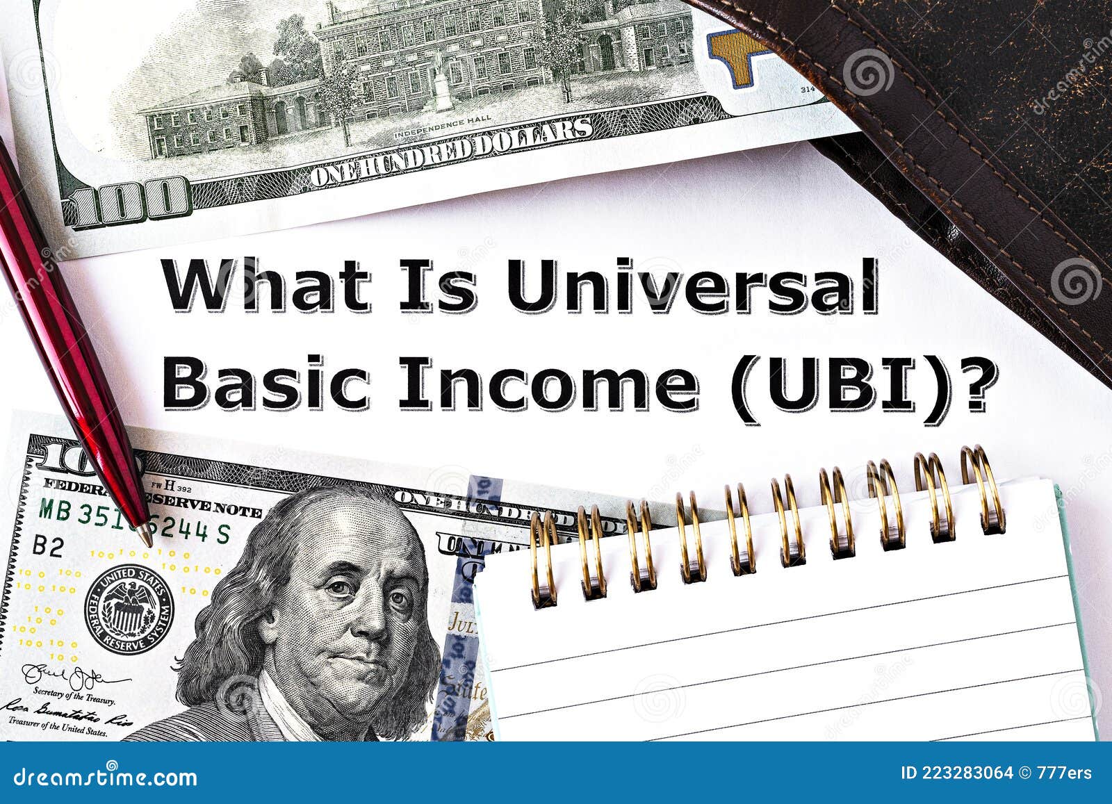 Topview Photo on Universal Basic Income Theme. the Question Stock Photo ...