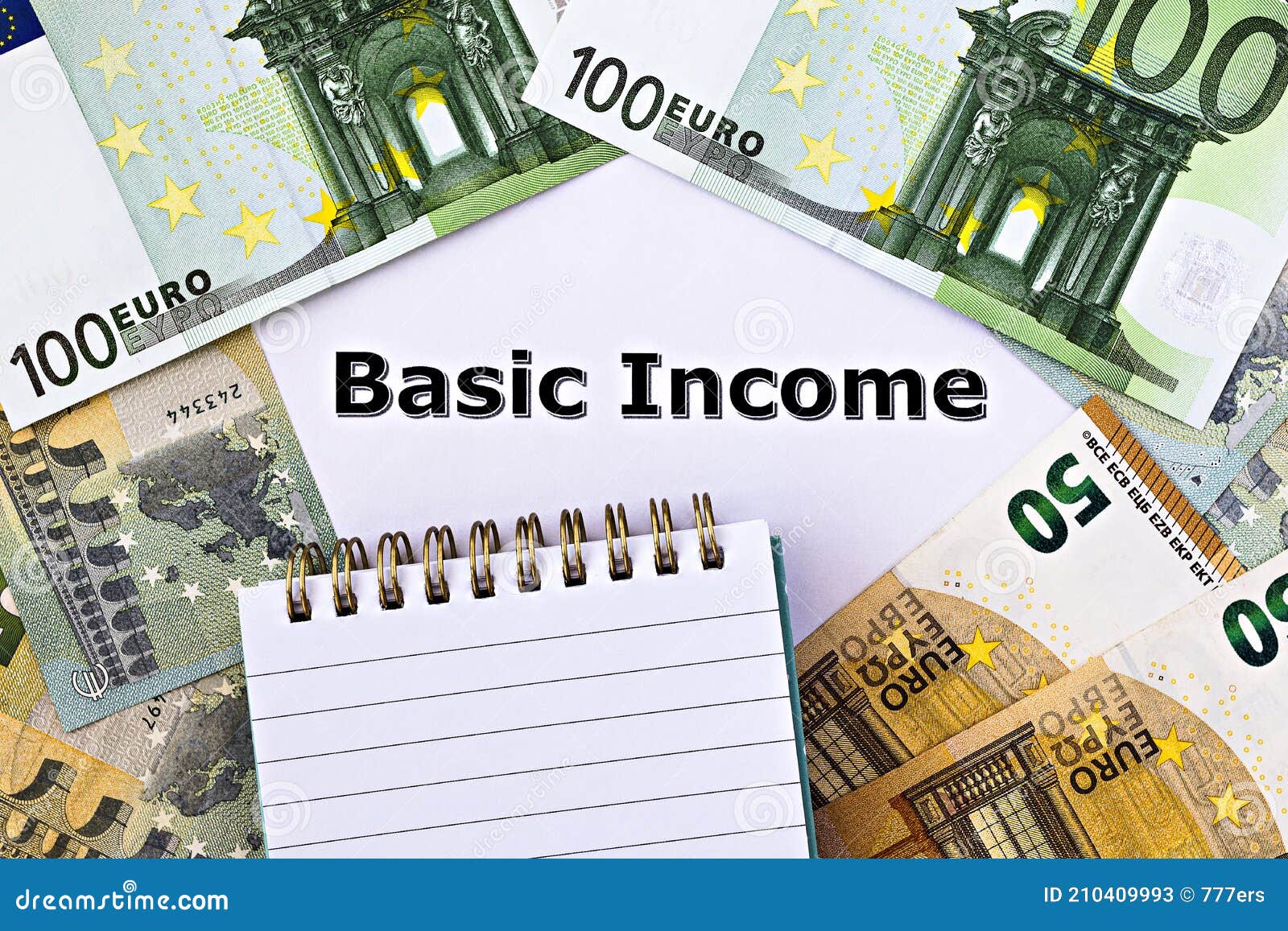 Topview Photo on Universal Basic Income Theme. the Words Basic Income ...