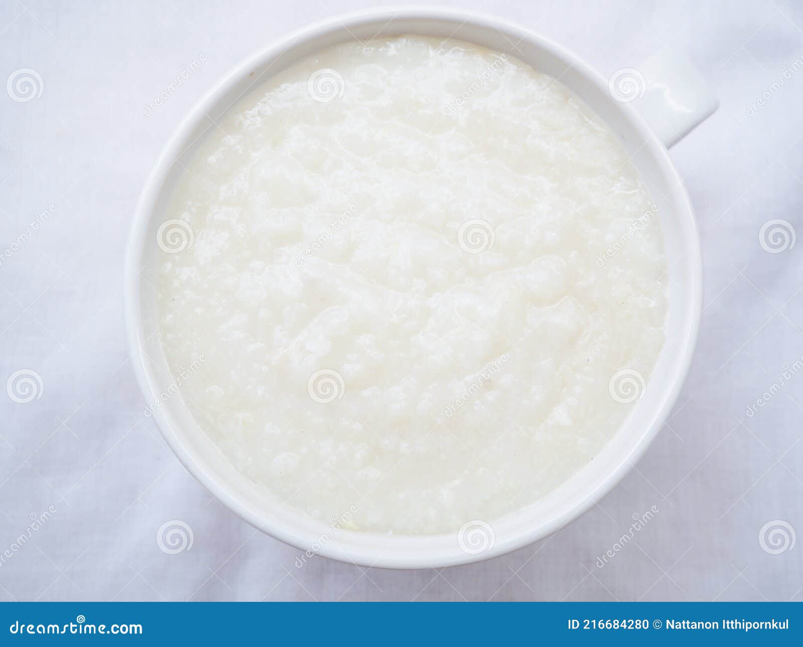 Topview of Plain Rice Porridge Stock Photo - Image of popular, plain ...