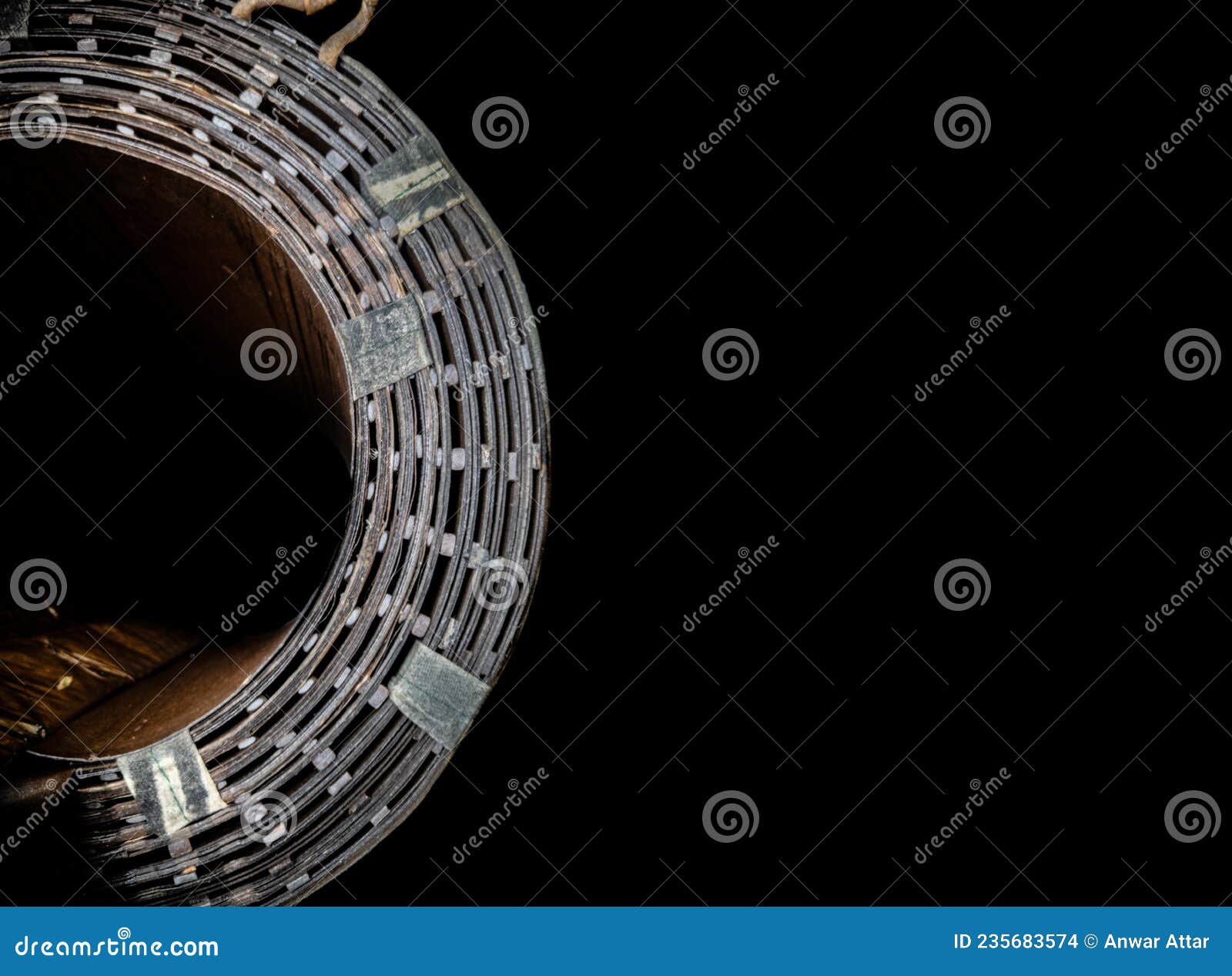 Topview of Sheet-type Winding of Transformer Core Isolated on Black ...