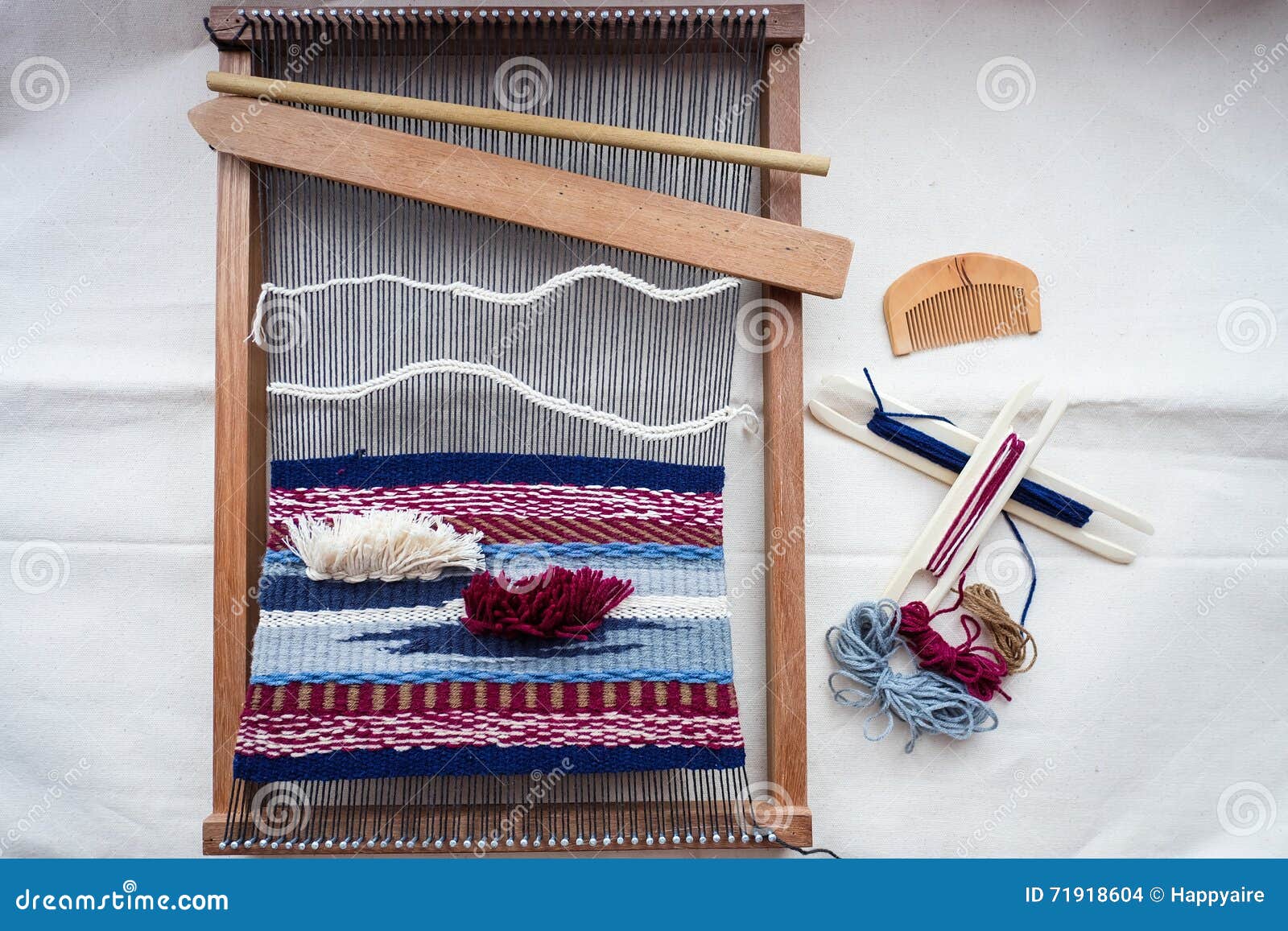 Old Age Weaving Hand Loom Machine From India Stock Photography ...