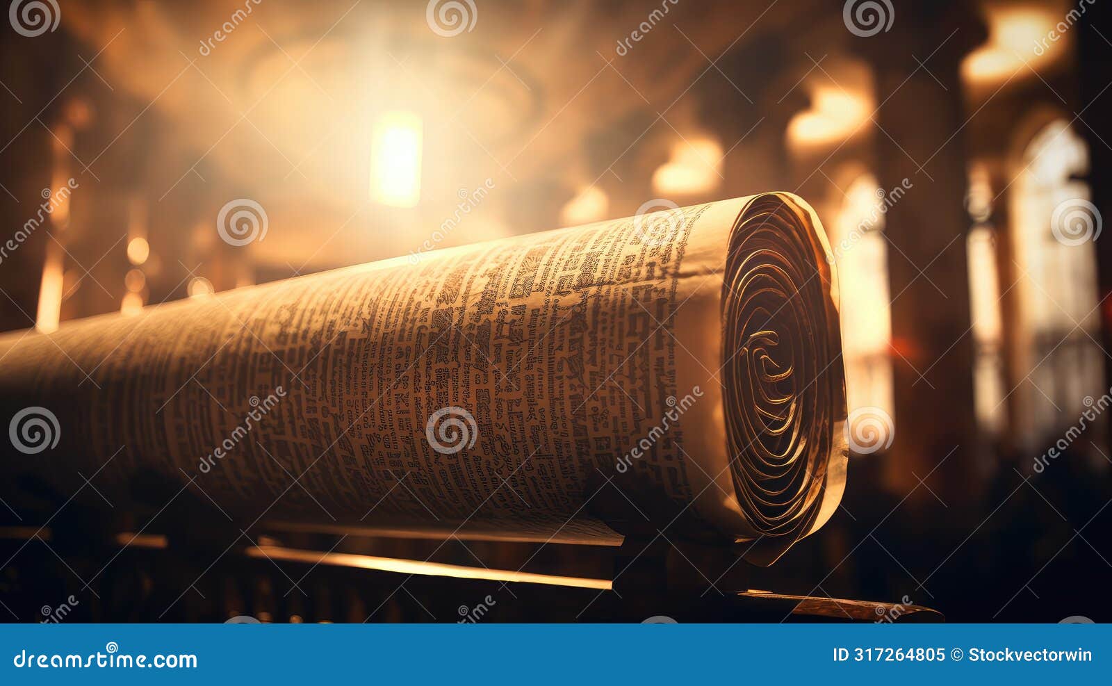 Scroll Blurred Synagogue Interior Stock Illustration | CartoonDealer ...