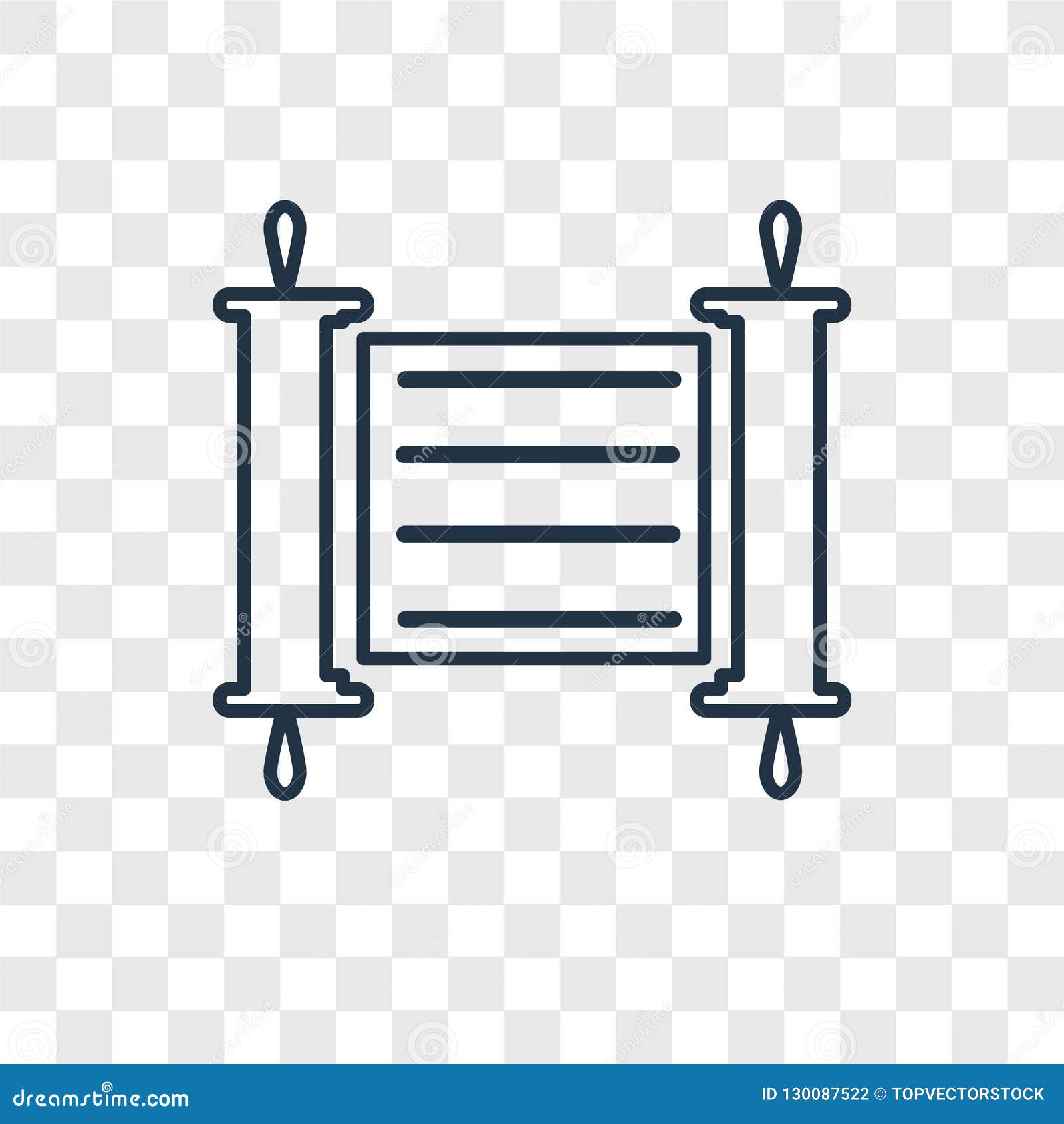 Torah Concept Vector Linear Icon Isolated on Transparent Background ...