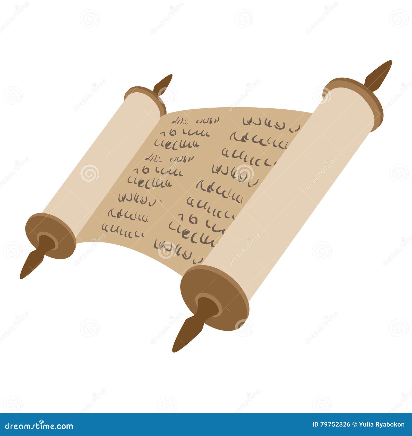 Torah Scroll Book Bible Shavuot Illustration.Ancient Scroll Parchment ...