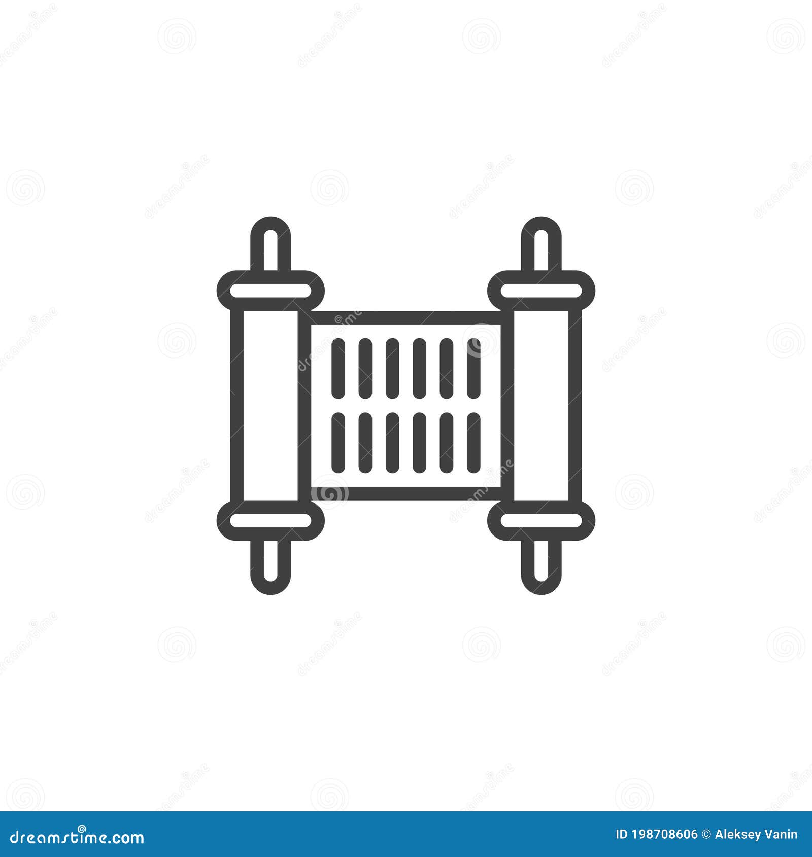 Torah scroll line icon stock vector. Illustration of sign - 198708606