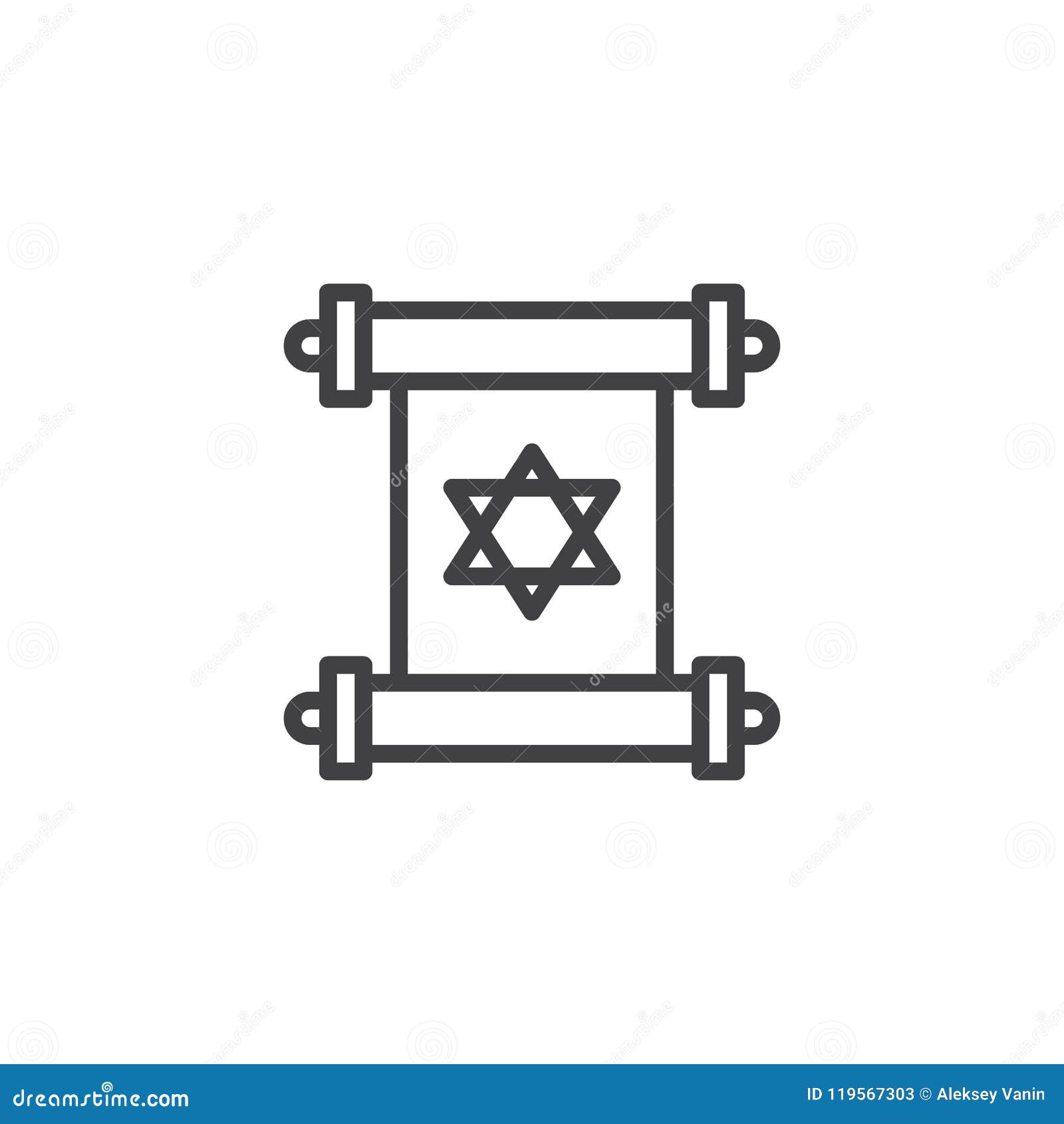 Torah scroll outline icon stock vector. Illustration of icon - 119567303