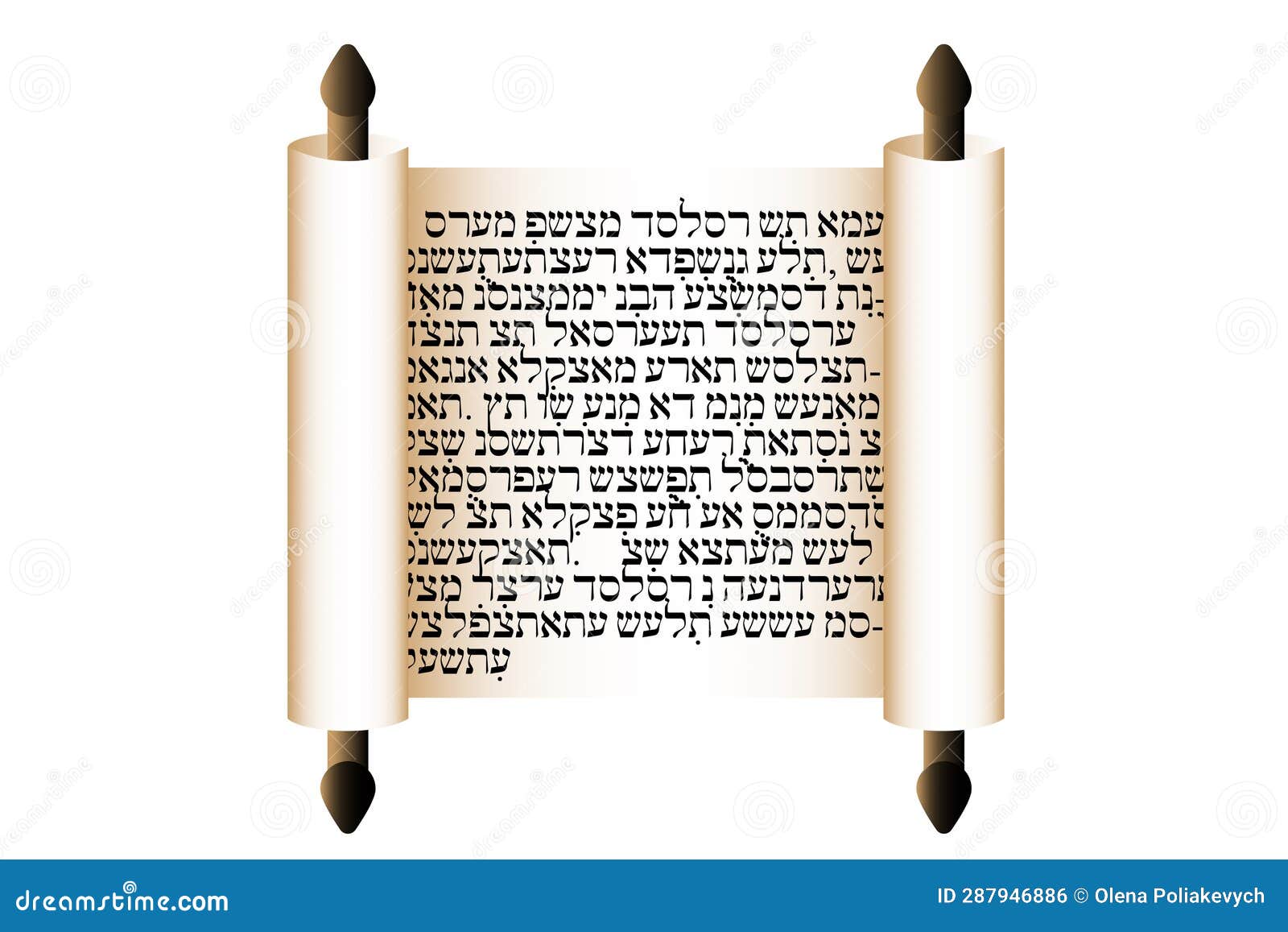 Torah Scroll with Text. Vector Illustration. Eps 10 Stock Illustration ...