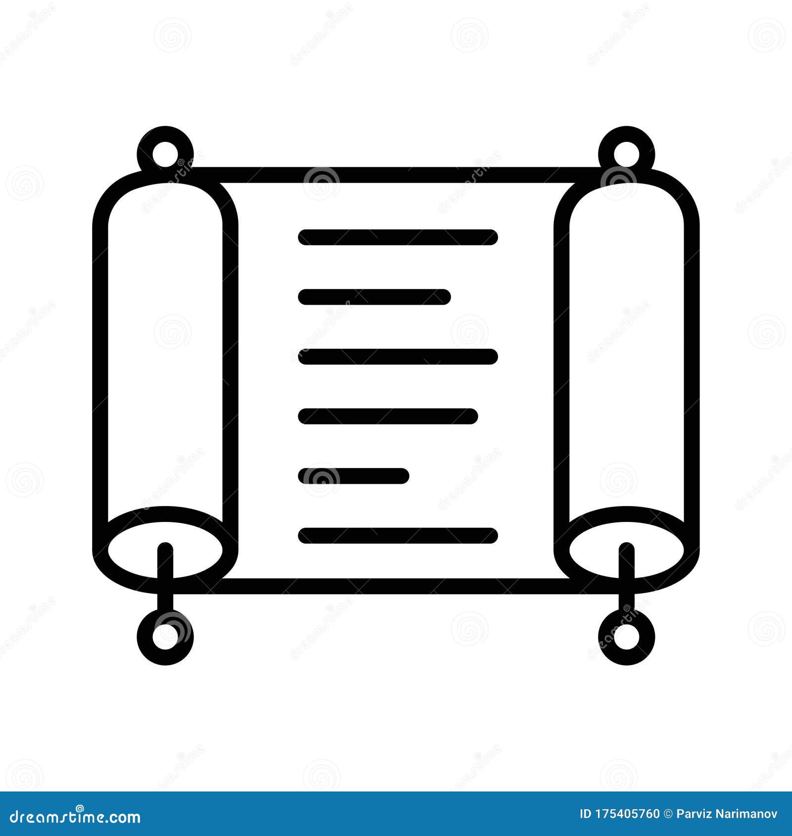 Torah Scroll Vector Icon Illustration Stock Vector - Illustration of ...