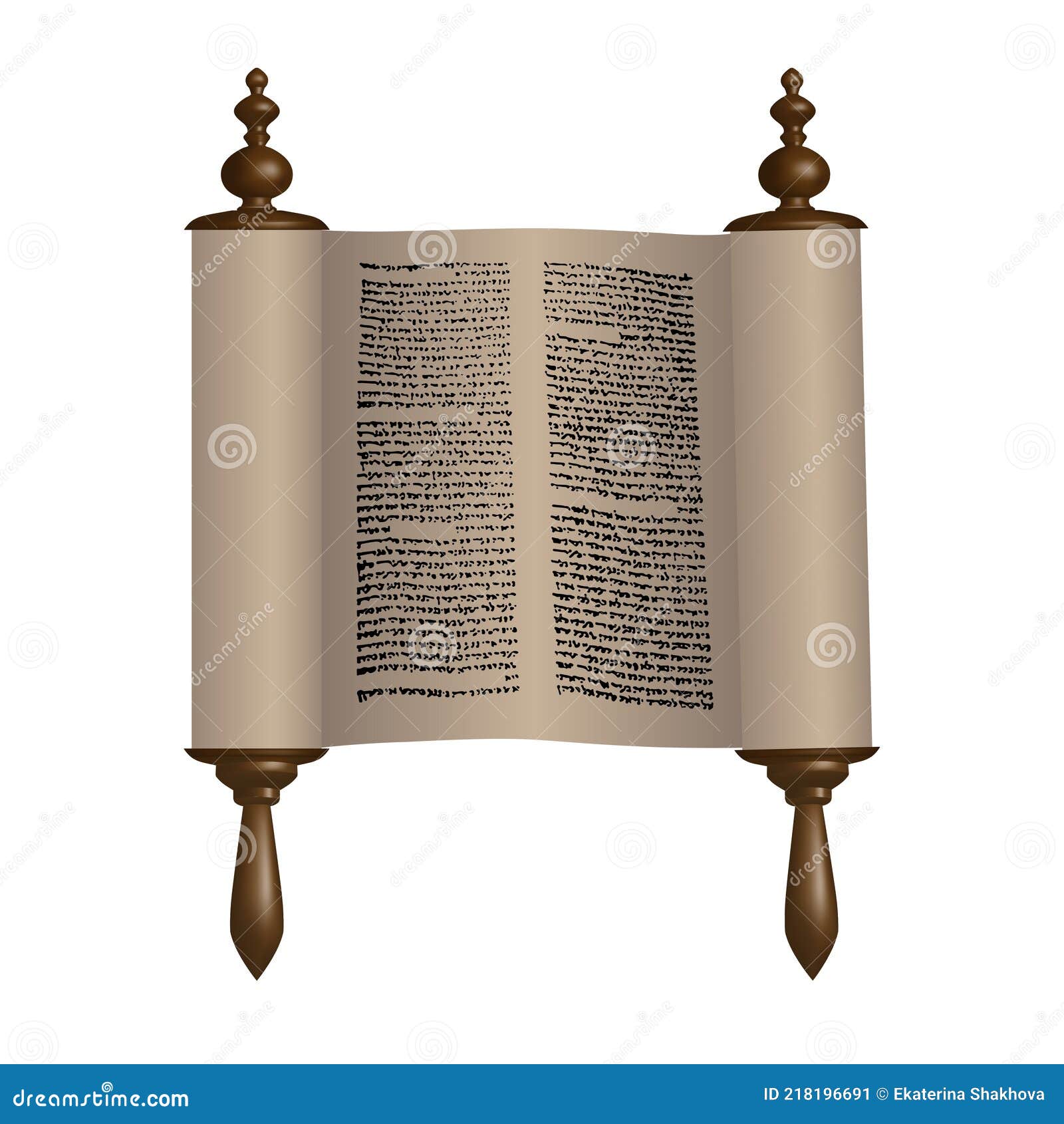 Torah scroll with text stock vector. Illustration of ancient - 218196691