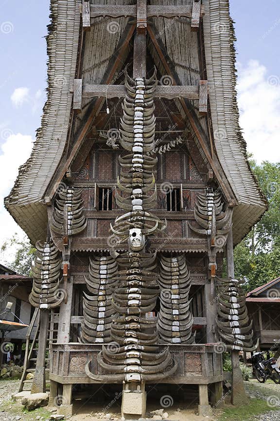 Toraja house stock image. Image of thatch, domestic, tongkonan - 16319541