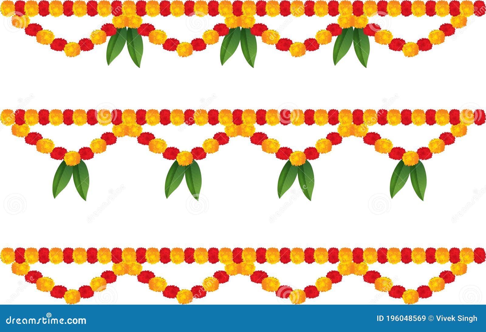 Flower Garland Decoration Toran for Happy Diwali Background Stock ...