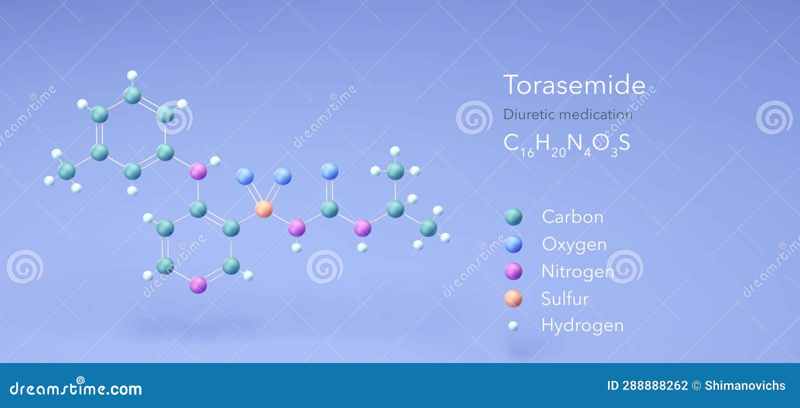 Torasemide Molecule, Molecular Structures, Loop Diuretics, 3d Model ...