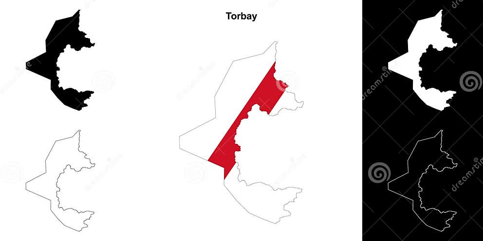 Torbay outline map stock vector. Illustration of boundary - 323770926