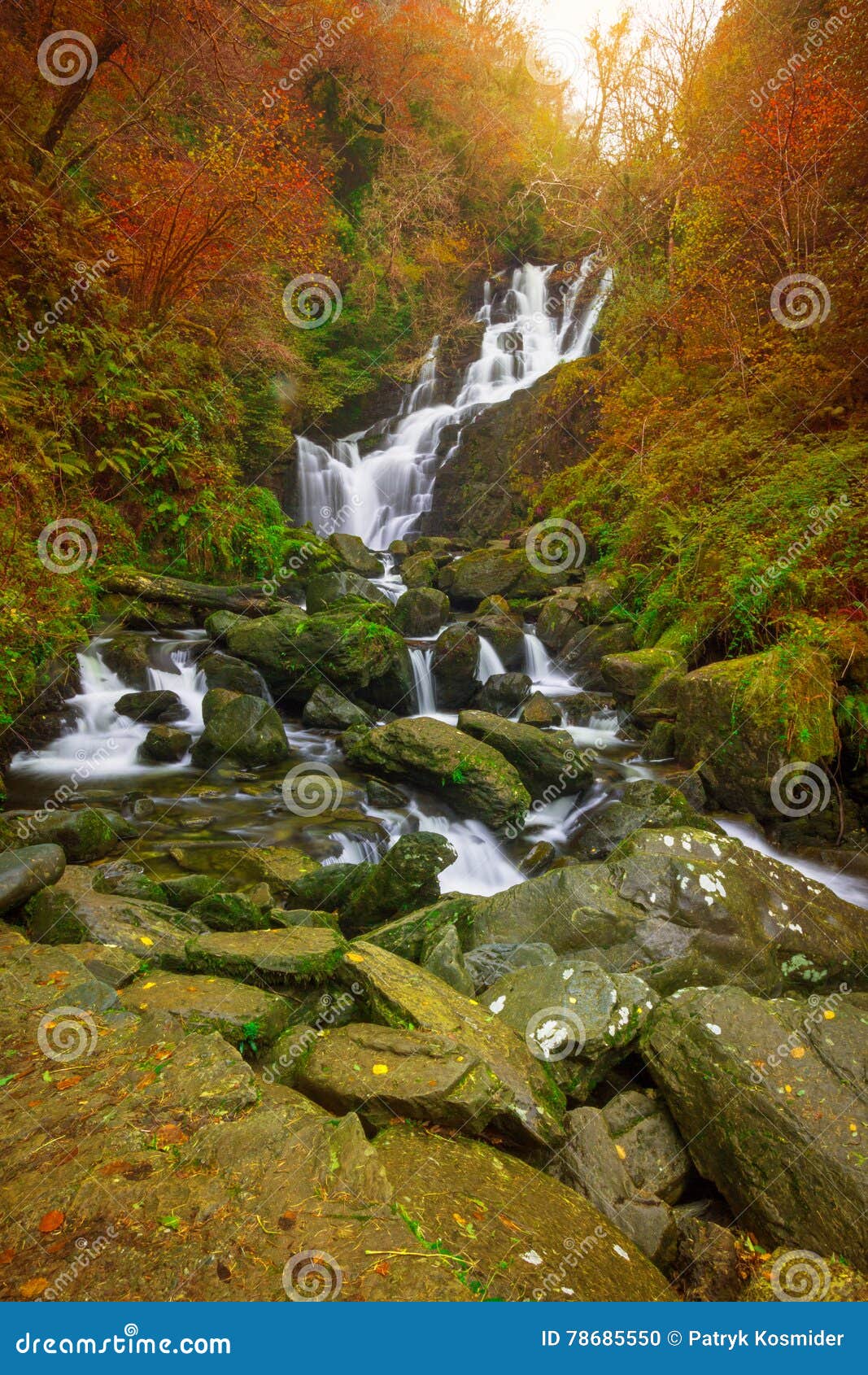 Torc waterfall at autumn stock photo. Image of autumn - 78685550