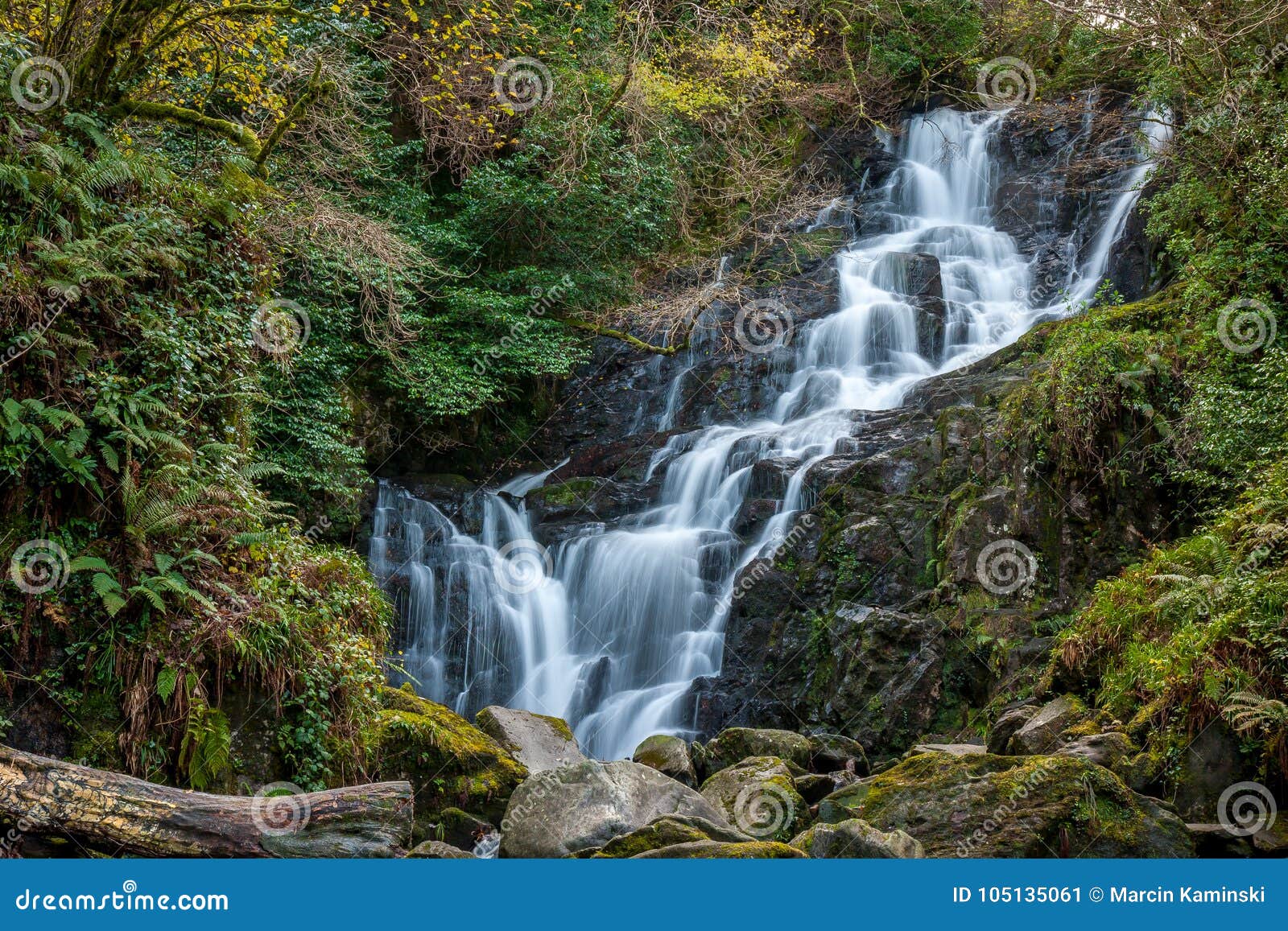 Torc Waterfall stock image. Image of green, rocks, country - 105135061