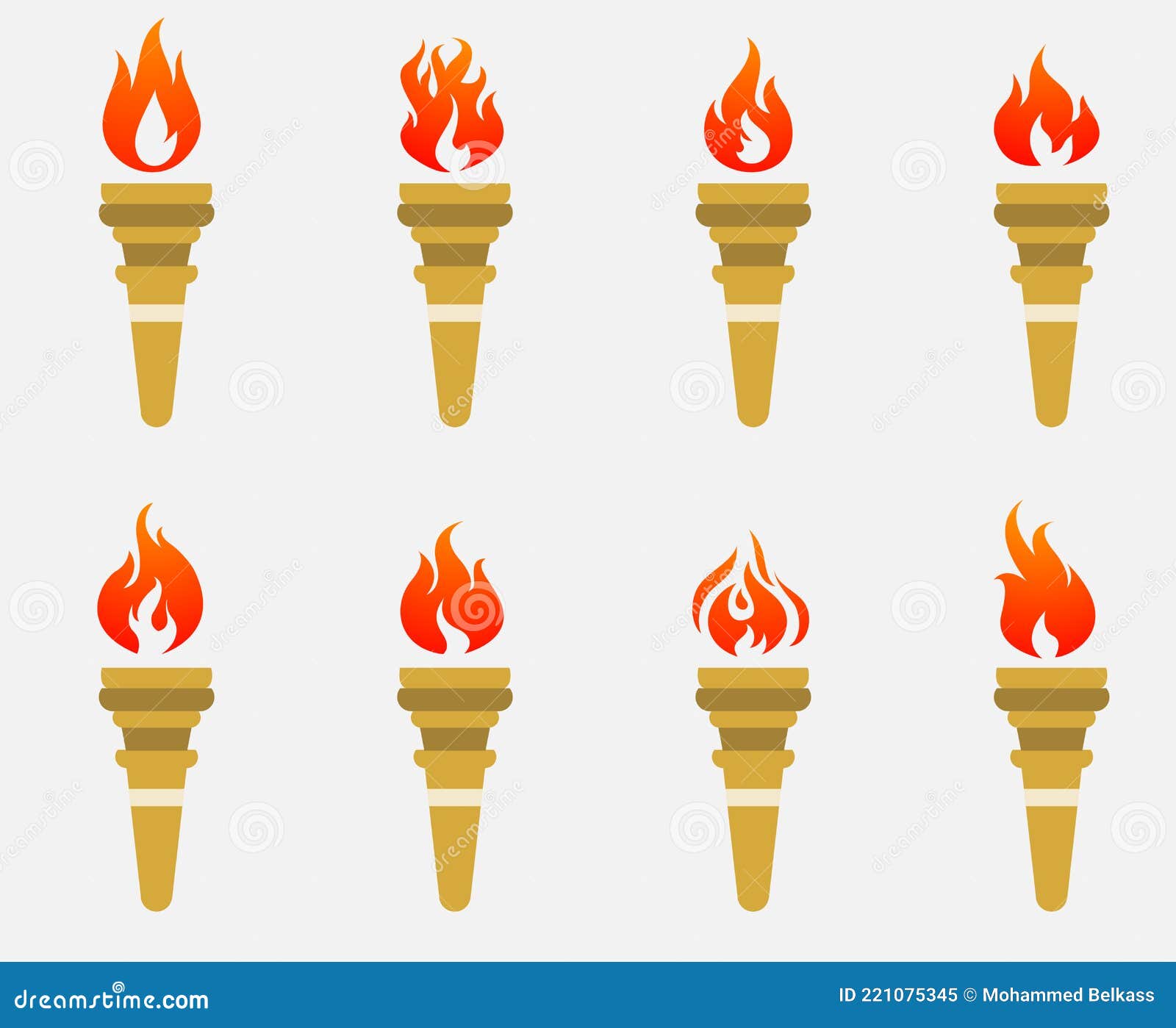 Abstract Torch Brown Collection Color Design Stock Illustration ...