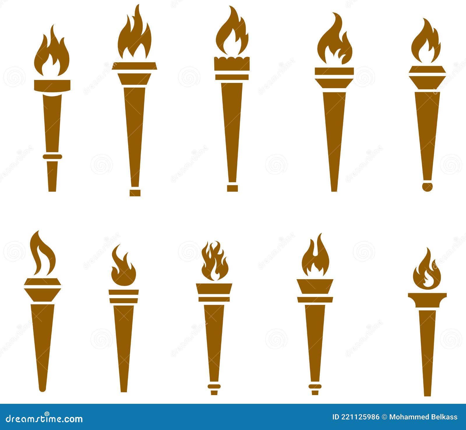 Sets Torch Brown Collection Abstract Stock Illustration - Illustration ...