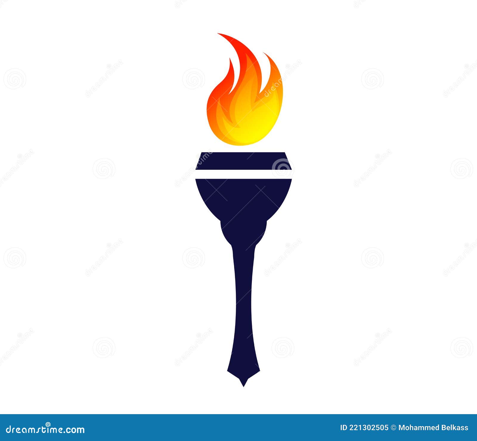 Torch sign abstract design stock vector. Illustration of blue - 221302505