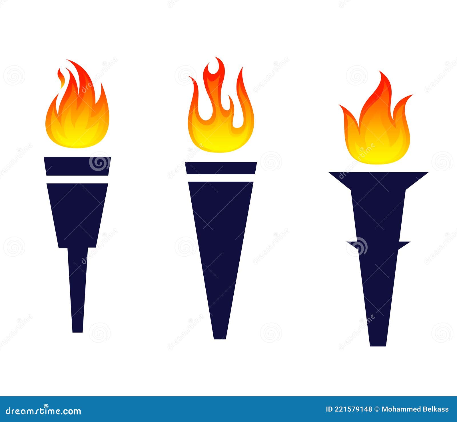 Abstract Torch Olympic Games Design Collection Blue Icons Stock Vector ...
